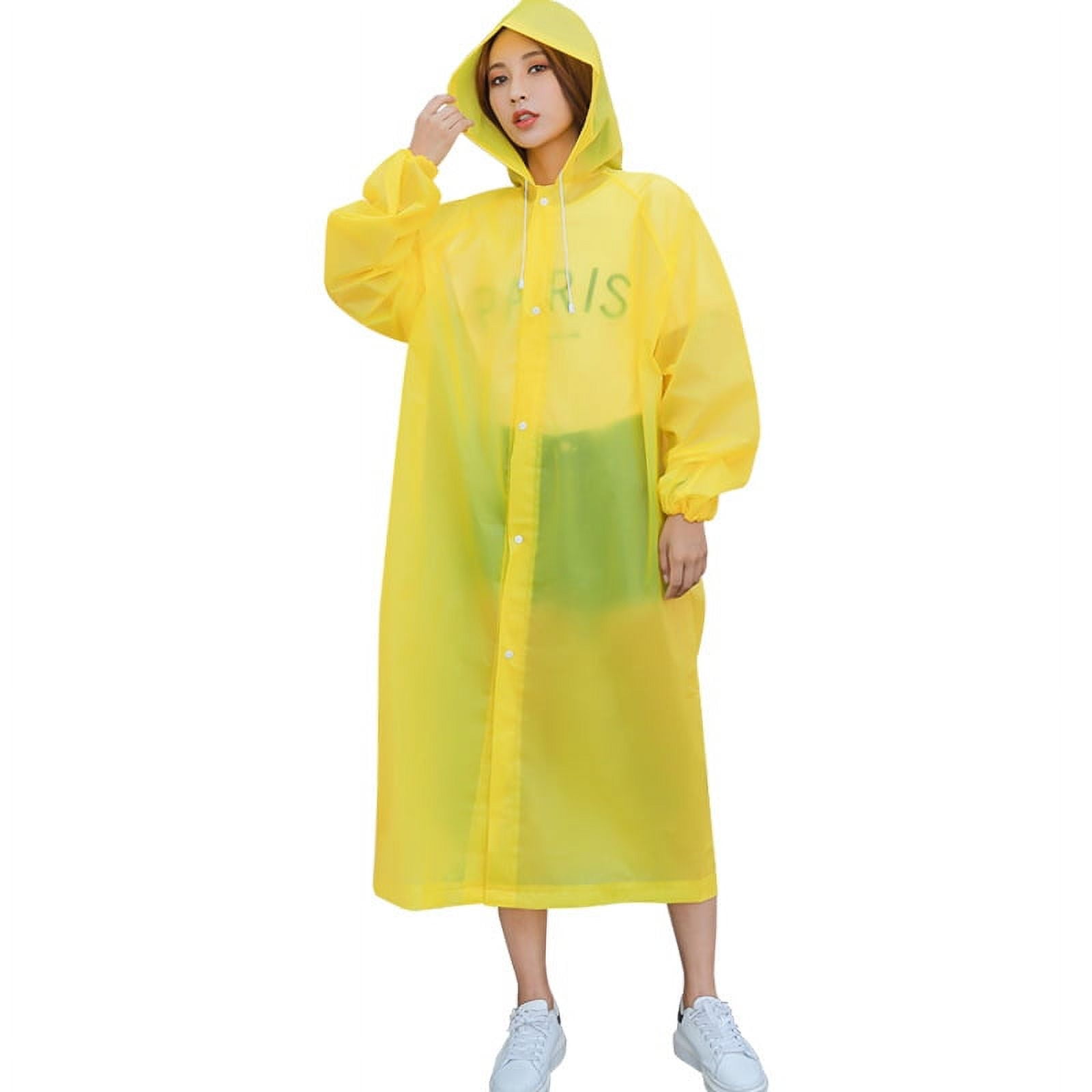 Rain Poncho for Adults, EVA Reusable Raincoat Emergency Rain Gear ...