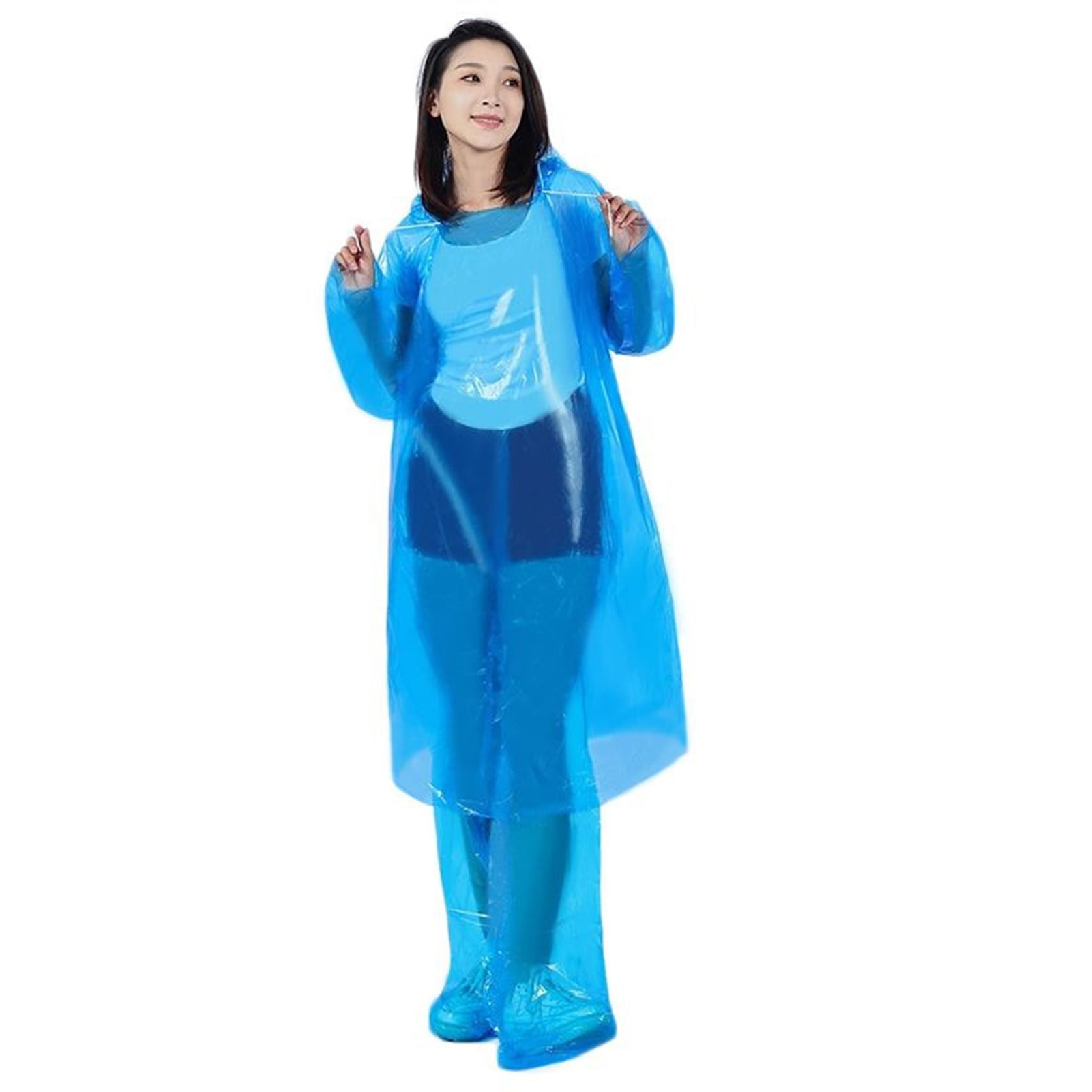 Rain Ponchos Emergency Disposable Split Raincoat Suit with Drawstring ...