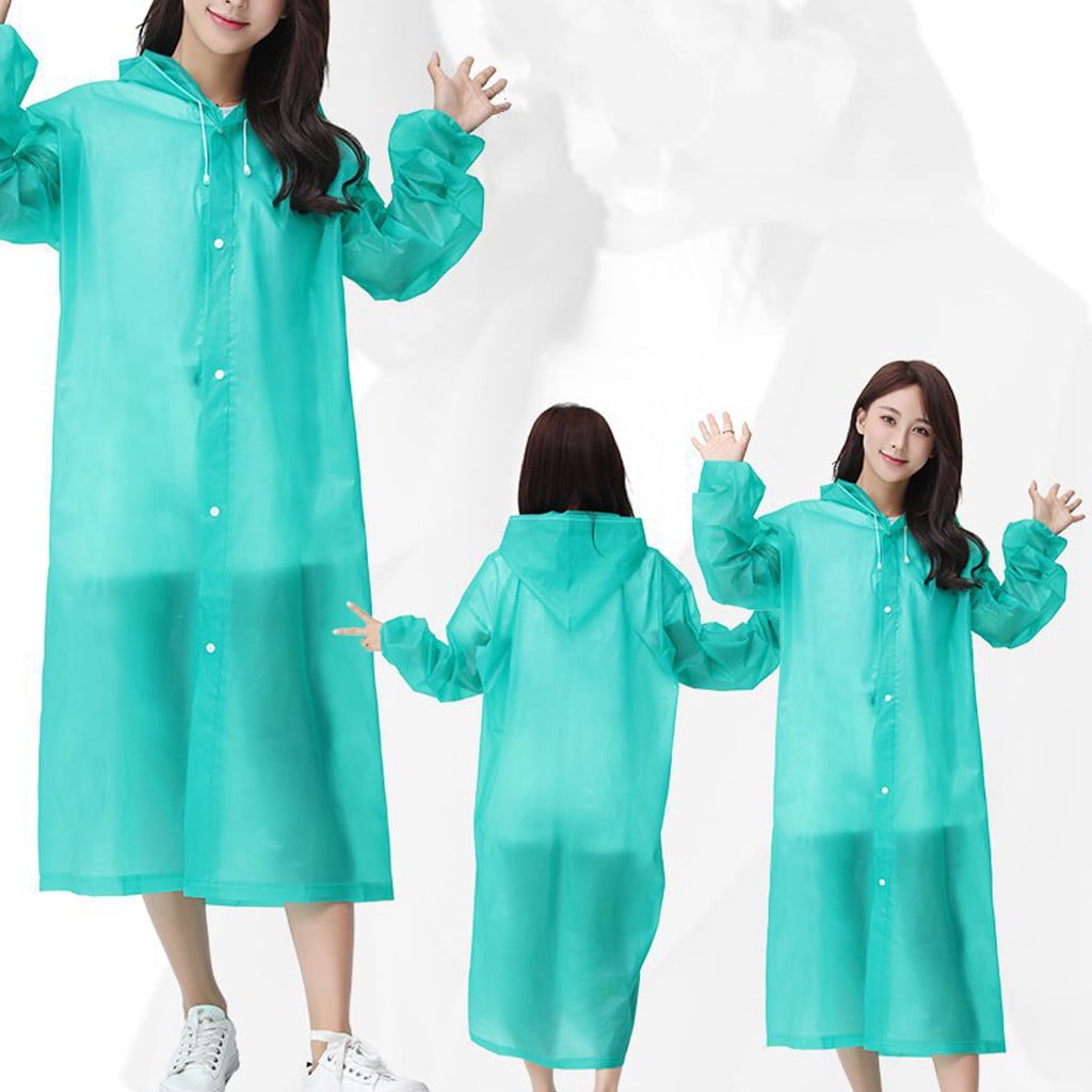Rain Ponchos - Long Rain Poncho Waterproof Adult Raincoats with Hood ...