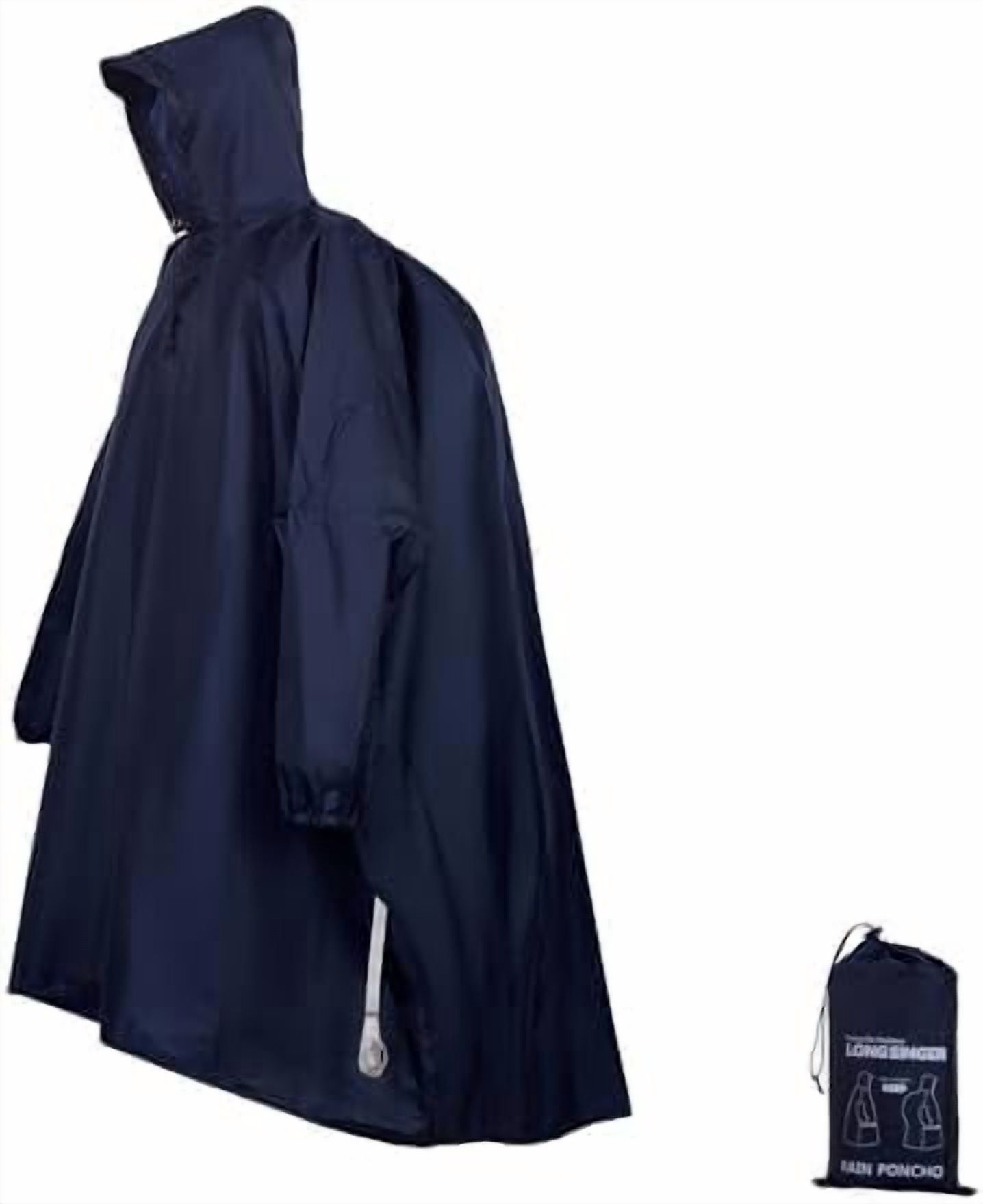Rain Ponchos for Adults, Waterproof Rain Poncho with Hood and Arms for ...