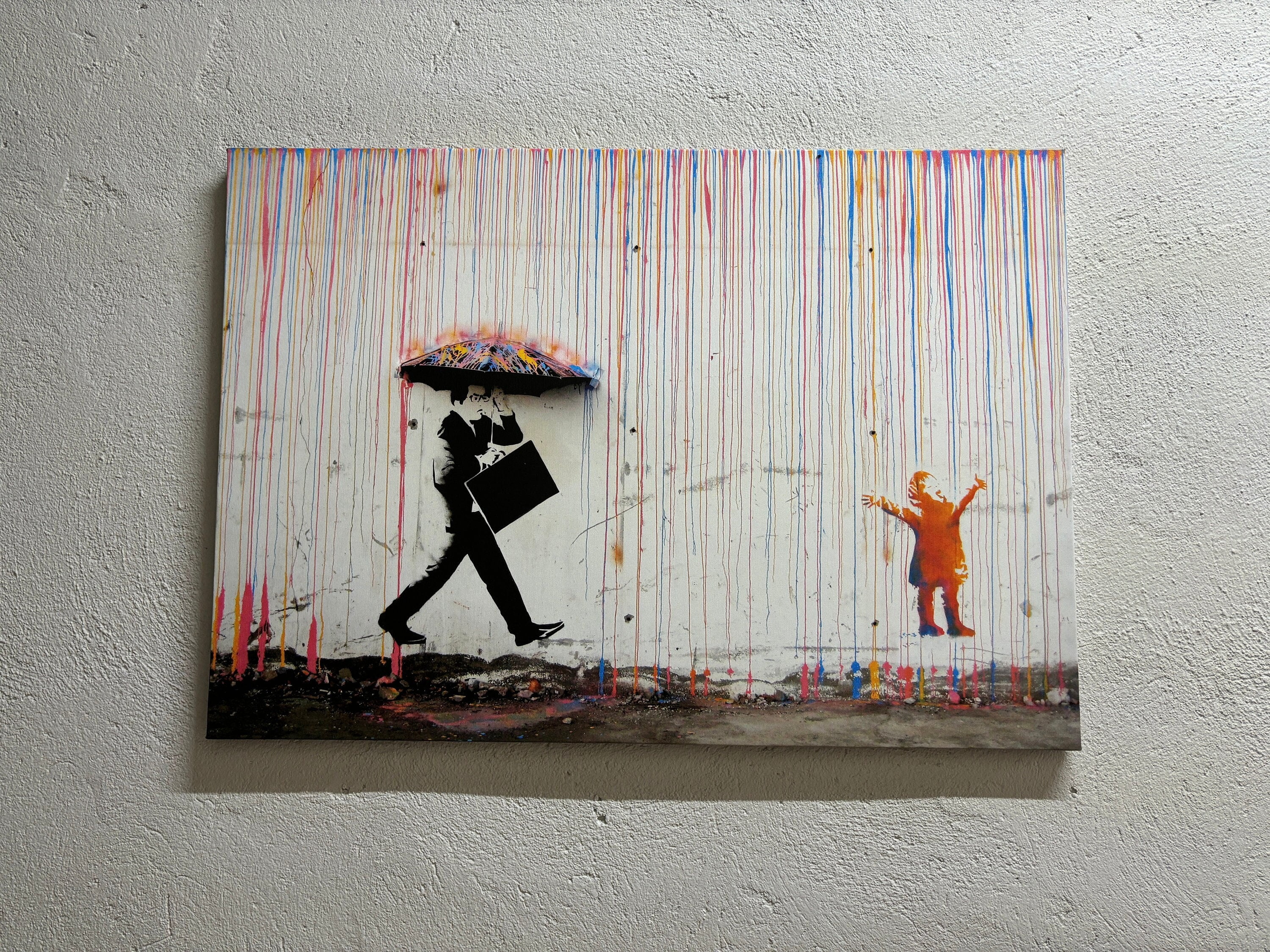 Rain Poster, Graffiti Printed, Street Art Canvas, Banksy Canvas, Street ...