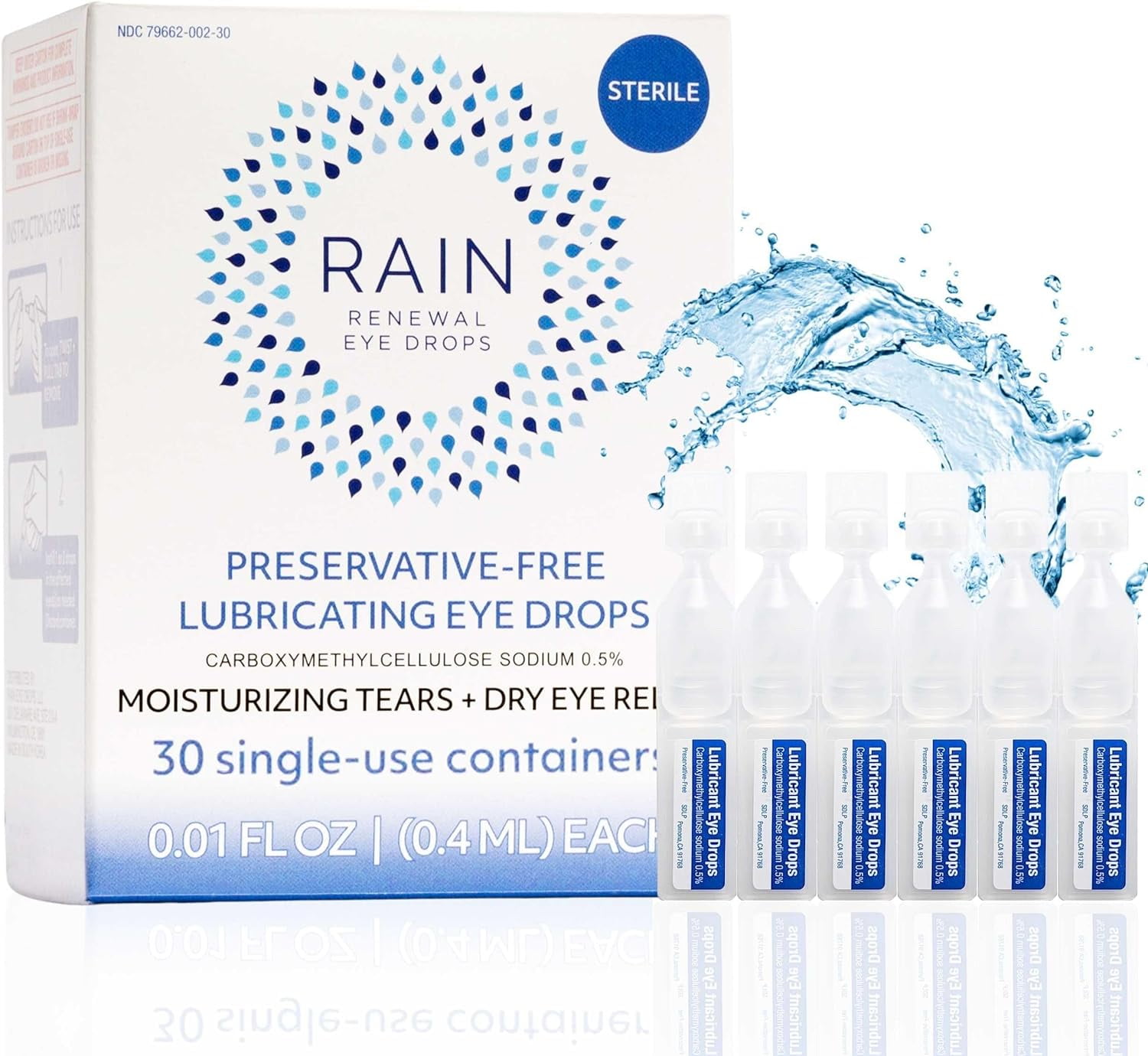 RAIN Eye Drops for Dry Eyes, 30 Count, Soothing Hydration - Walmart.com
