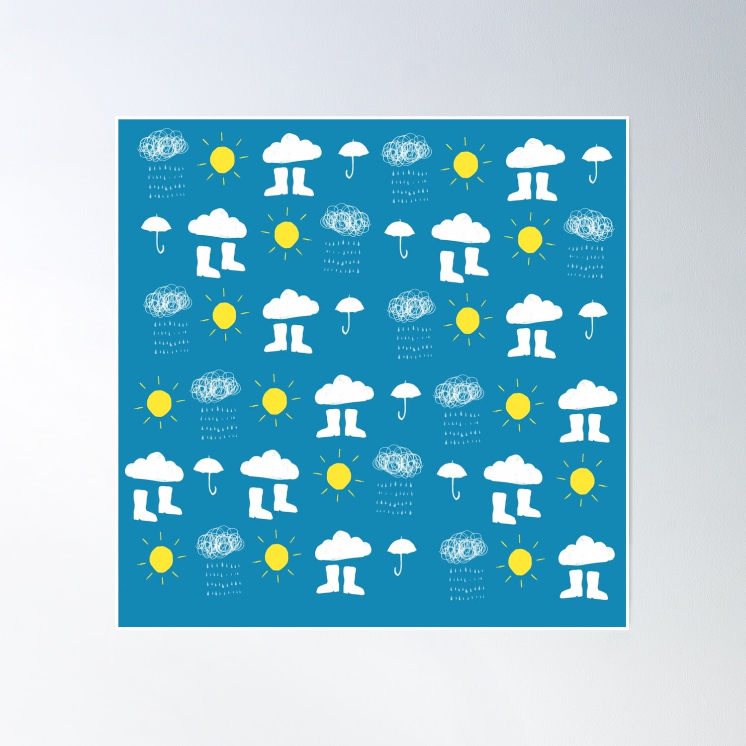 Rain Rain... A Rainy Day Poster Wall Art, Modern Wall Decor, 24x24 ...