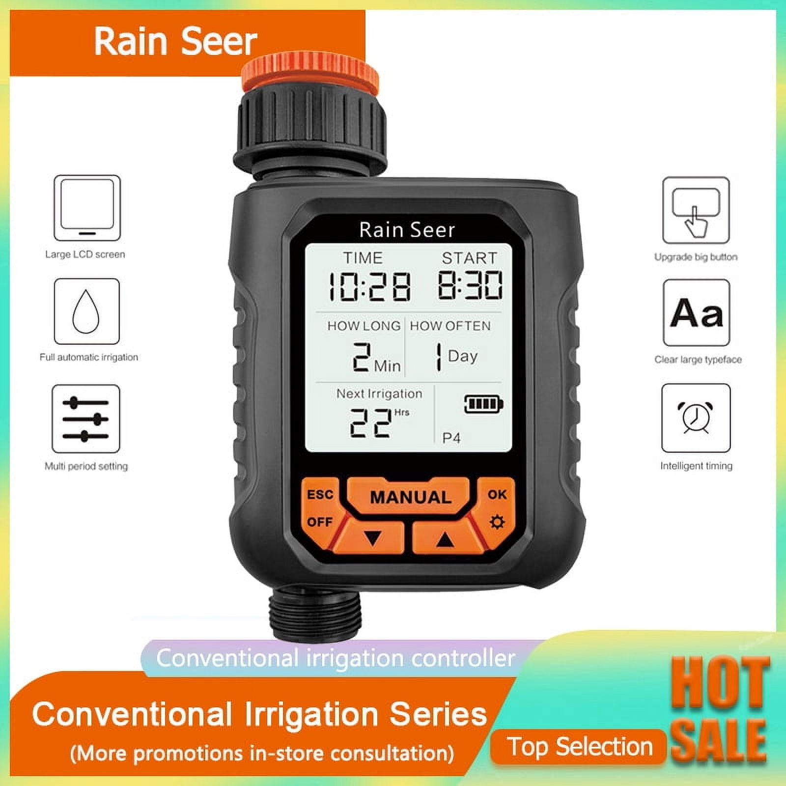 Rain Seer Large LCD Display Water Timer Waterproof IP65 Garden ...