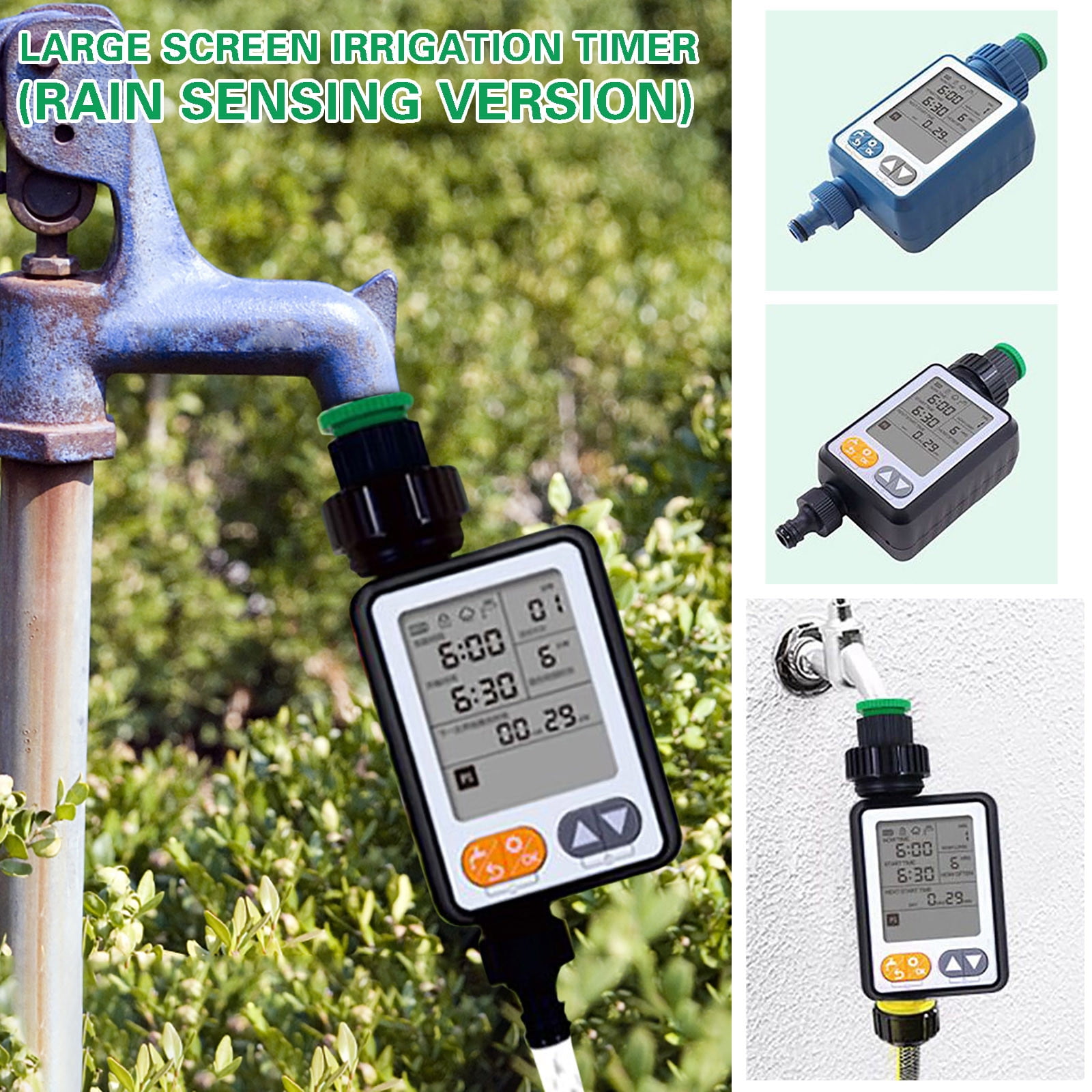 Rain Sensor Timer Irrigation Controller, Large Screen Watering Device ...