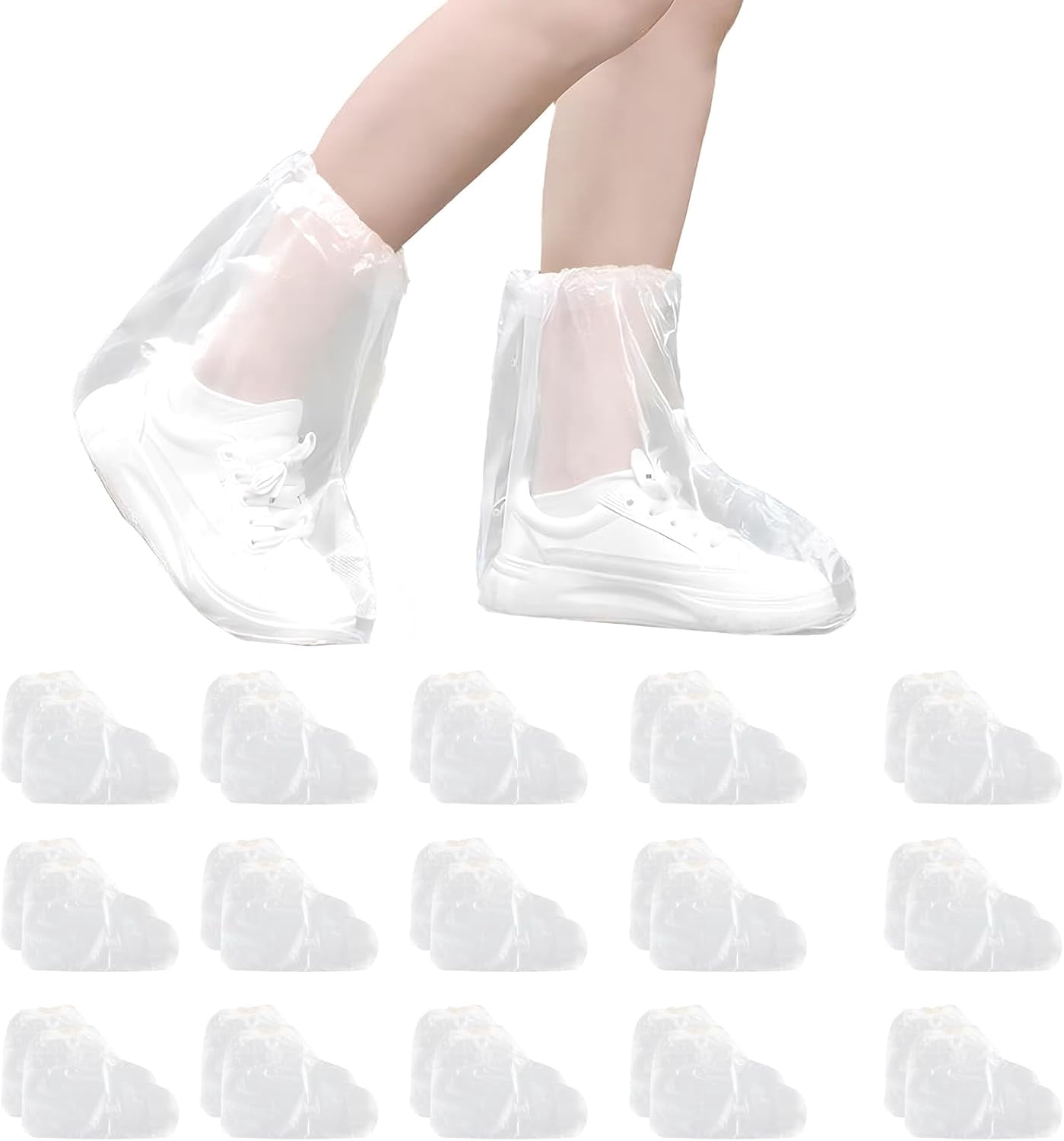 Rain Shoe Covers,15 Pairs Waterproof Shoe Covers, Disposable Plastic ...