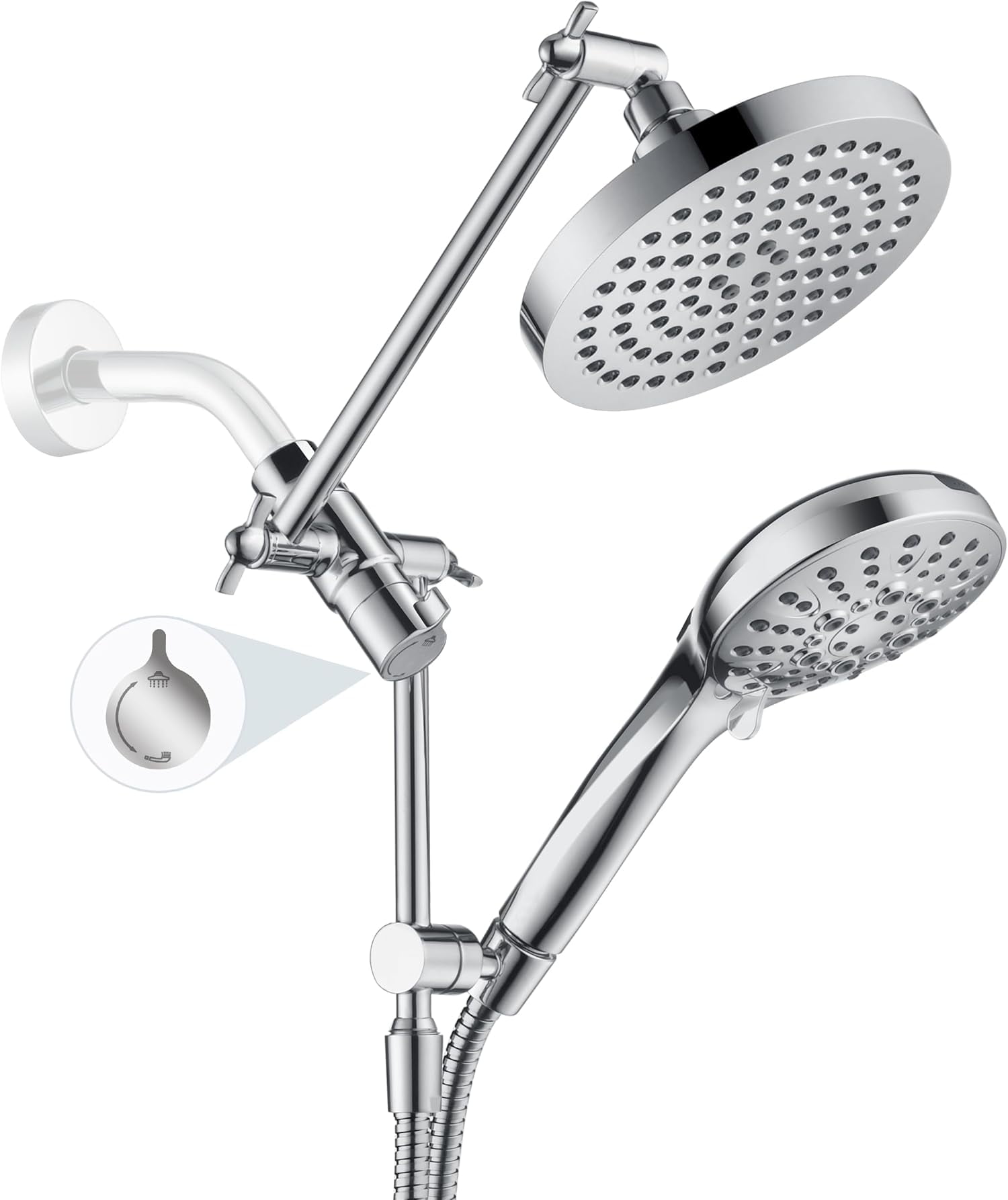 Rain Shower with Handheld Built-in Power Wash, High Dual Shower with ...
