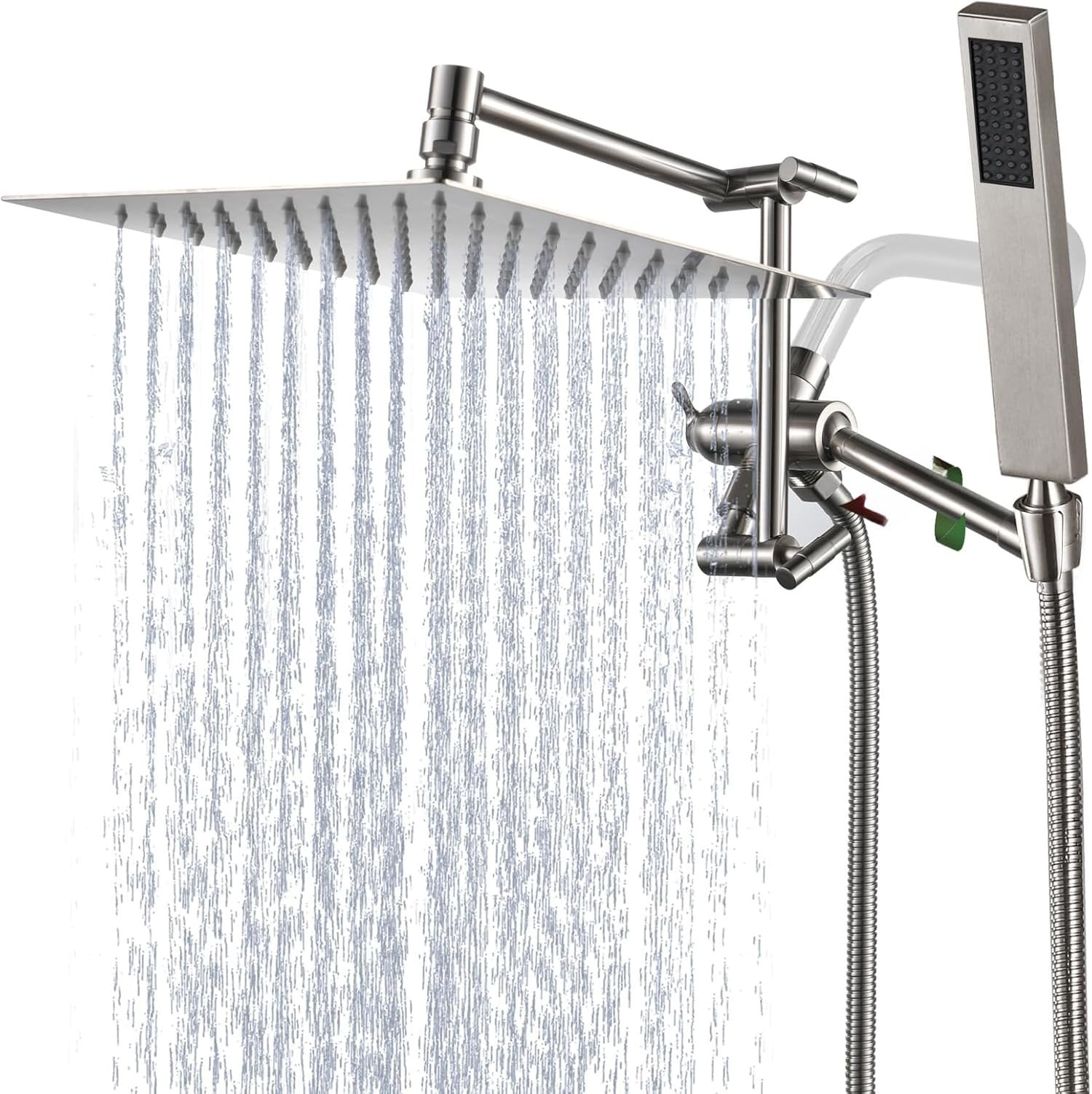 Rain Shower with Handheld Combo, 10" Rainfall Shower , Stainless Hand ...