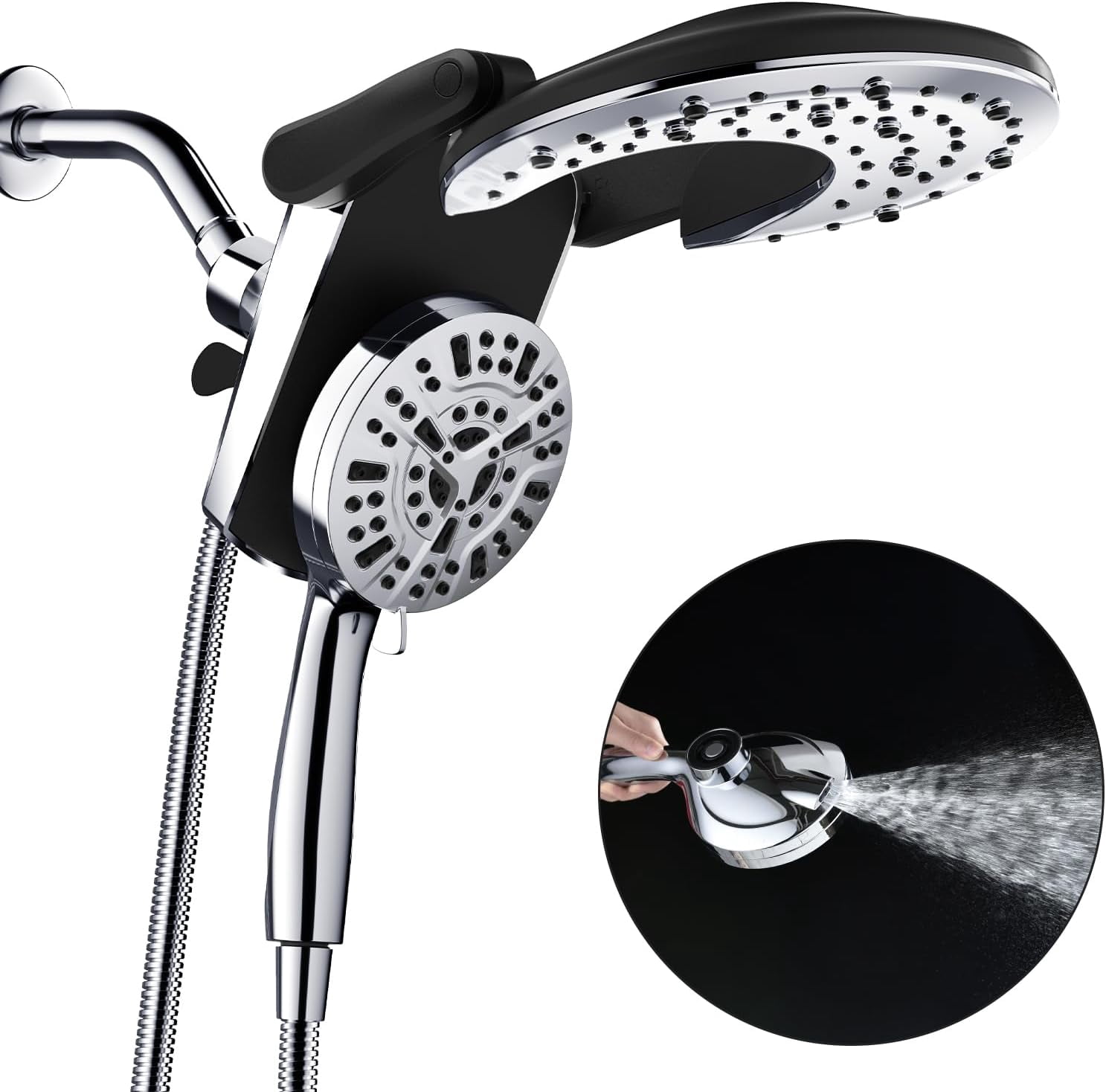 Rain Shower Head with Handheld: High Pressure Shower Heads with ...