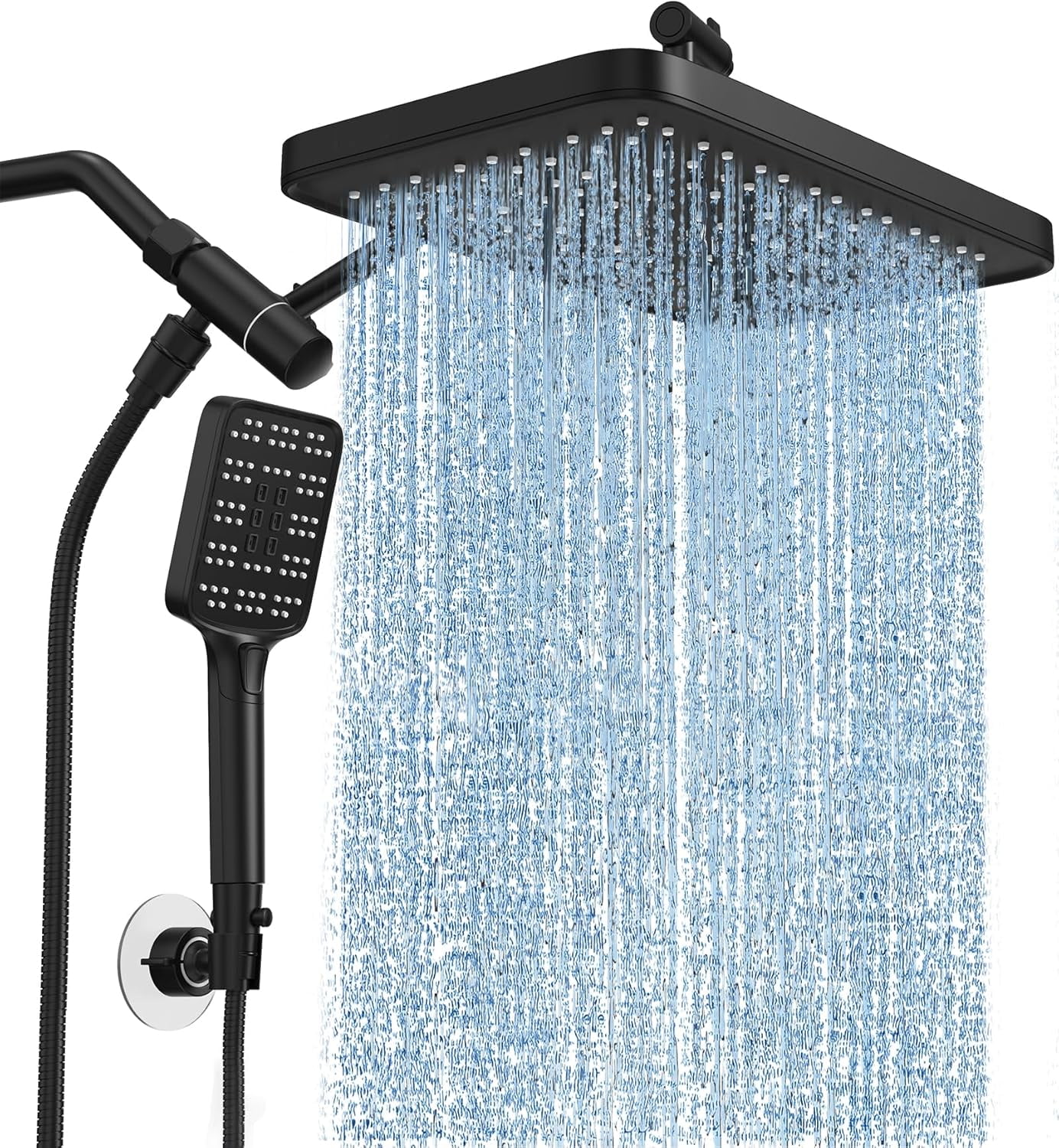 Rain Shower Head with Handheld Spray Combo Set, Adjustable 12" Rainfall ...