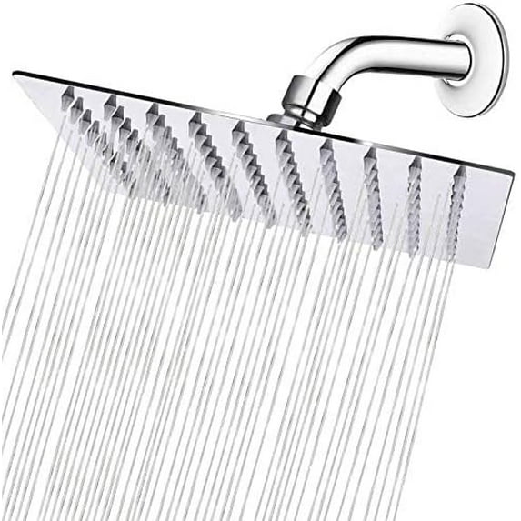 Rain Shower Head, High Flow Stainless Steel Square Rainfall Shower ...
