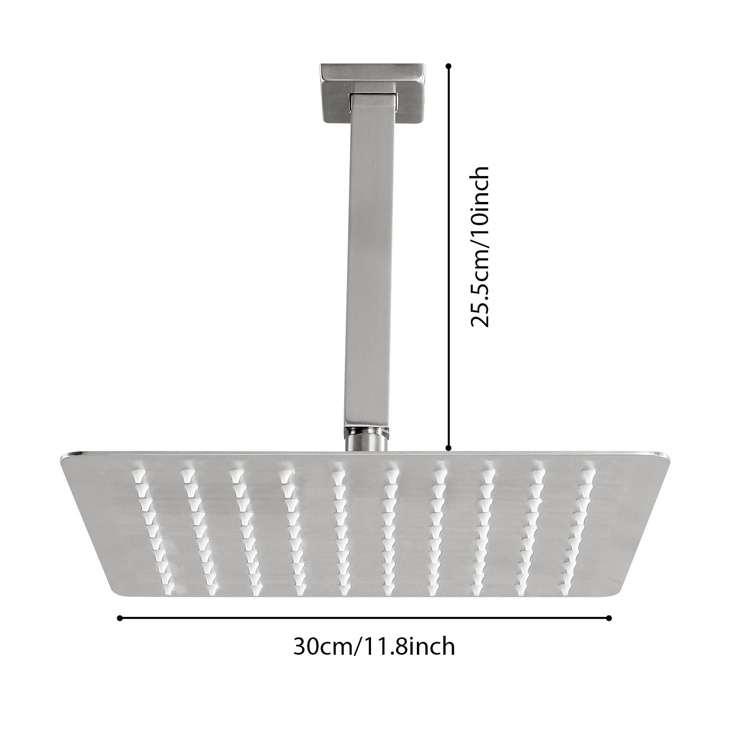 Rain Shower Head High Pressure Rainfall Showerhead Water Saving,Brushed ...
