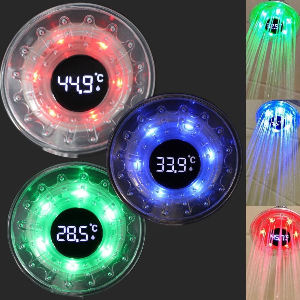 Rain Shower Head L.E.D Light, Celsius/Temperature Display. Fiberglass ...