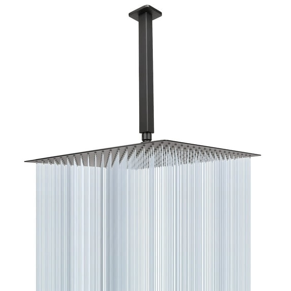 Rain Shower Head With Shower Arm, Ceiling Mount Square Shower ...