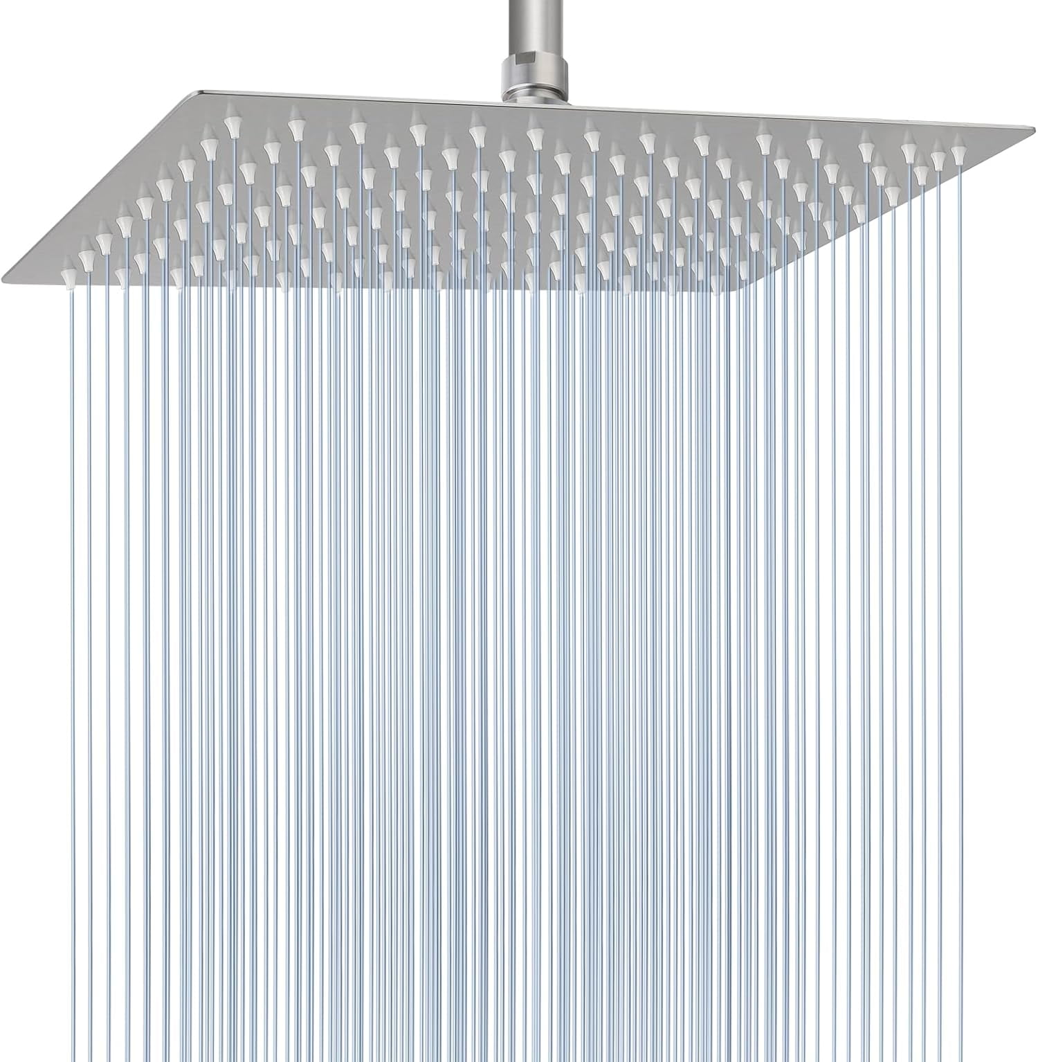 Rain Shower - High Square Rainfall Showerhead - Waterfall Full Coverage ...
