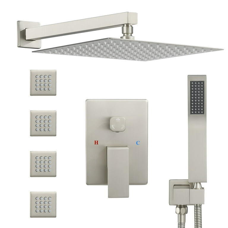 Overhead Handheld Shower Systems Multifunctional Concealed Large