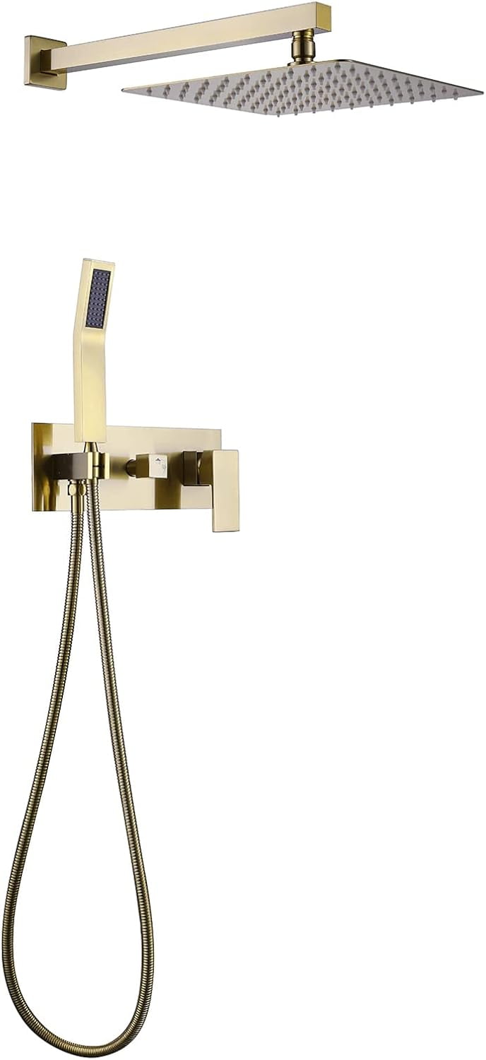 Rain Shower System with Handheld Spray 2-Way Shower Faucet Set Wall ...