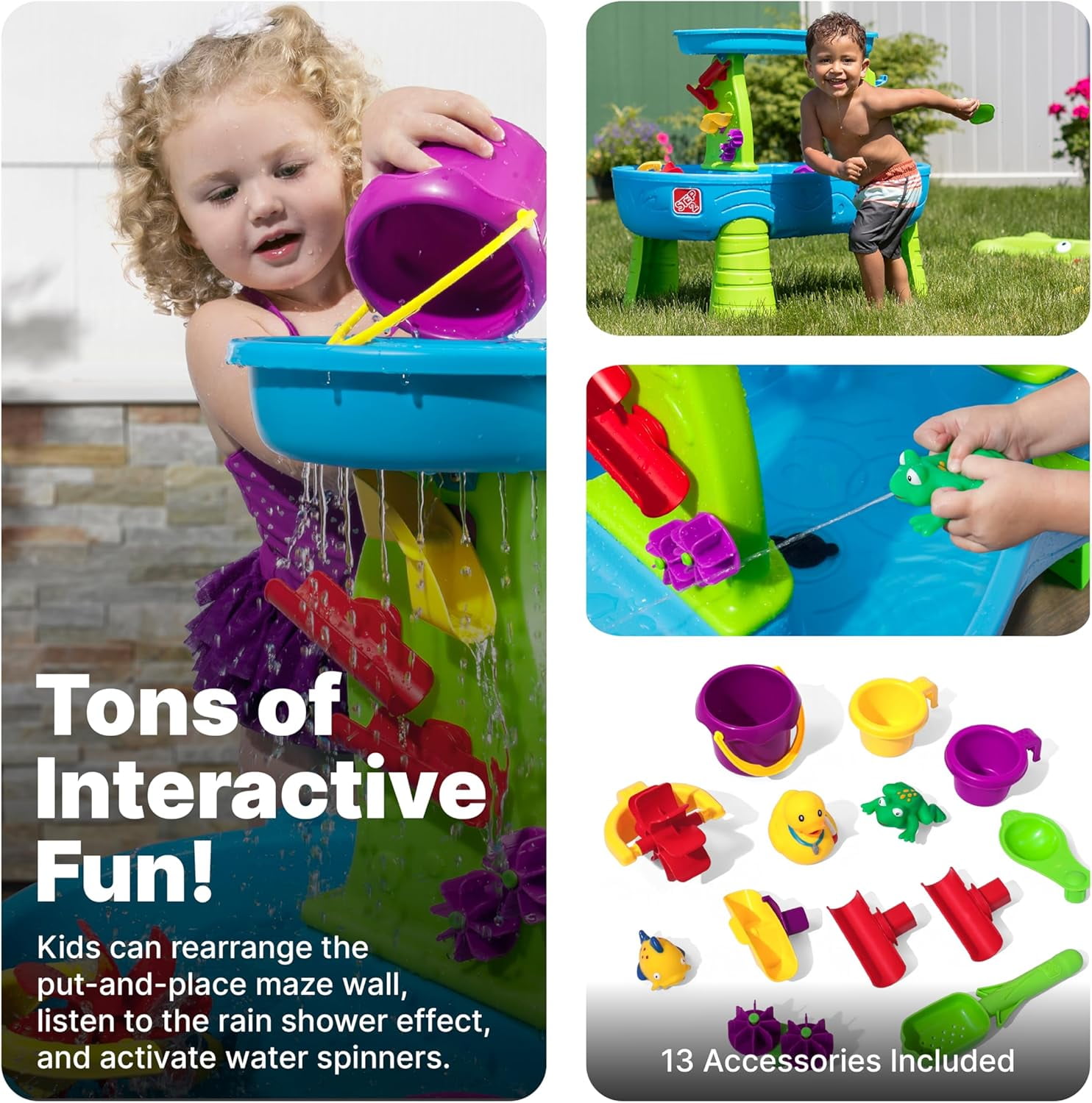 Rain Showers Splash Pond Toddler Water Table, Kids Water and Sand ...