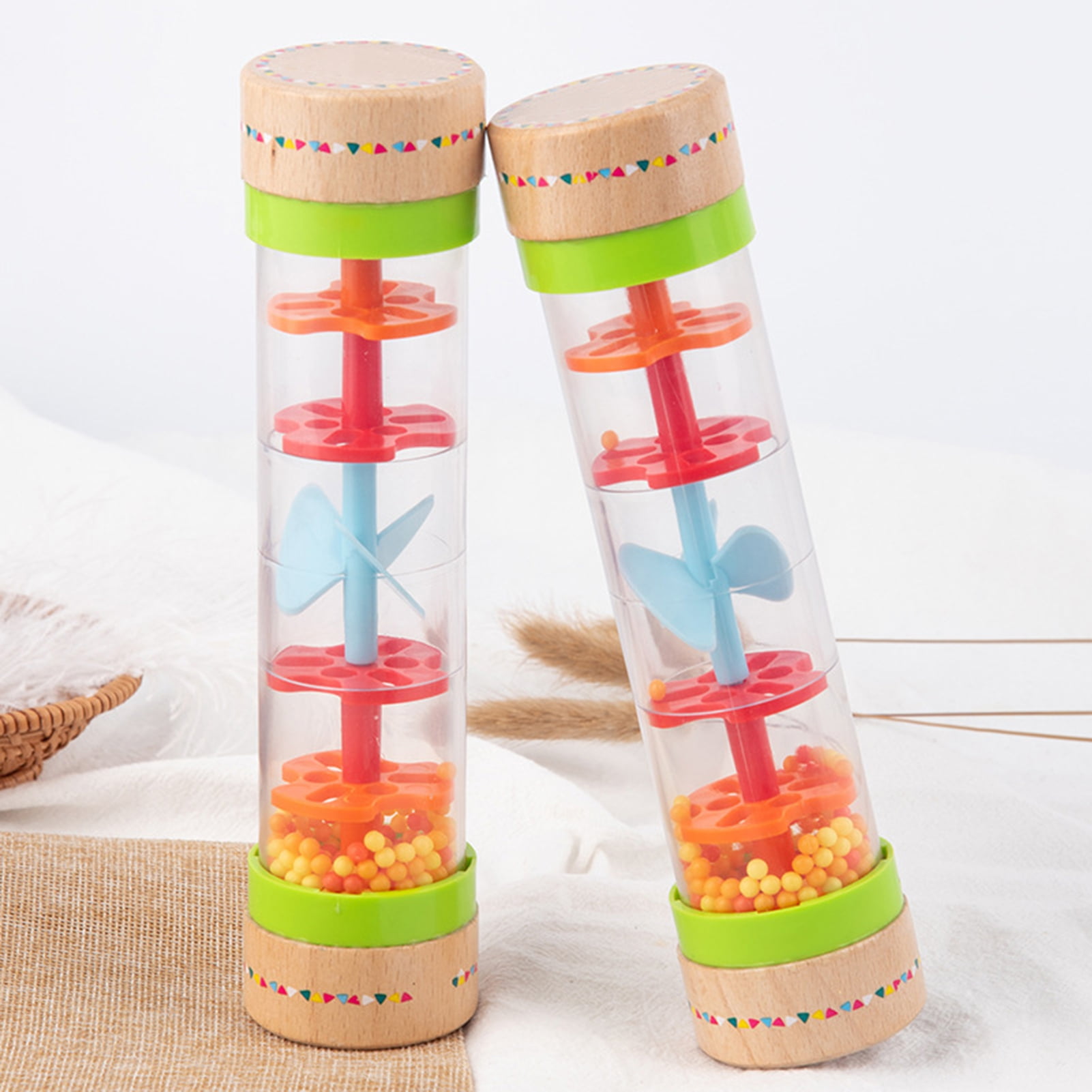 Rain Stick Toy Beaded Raindrops - Rainmaker Developmental Sensory Tube ...