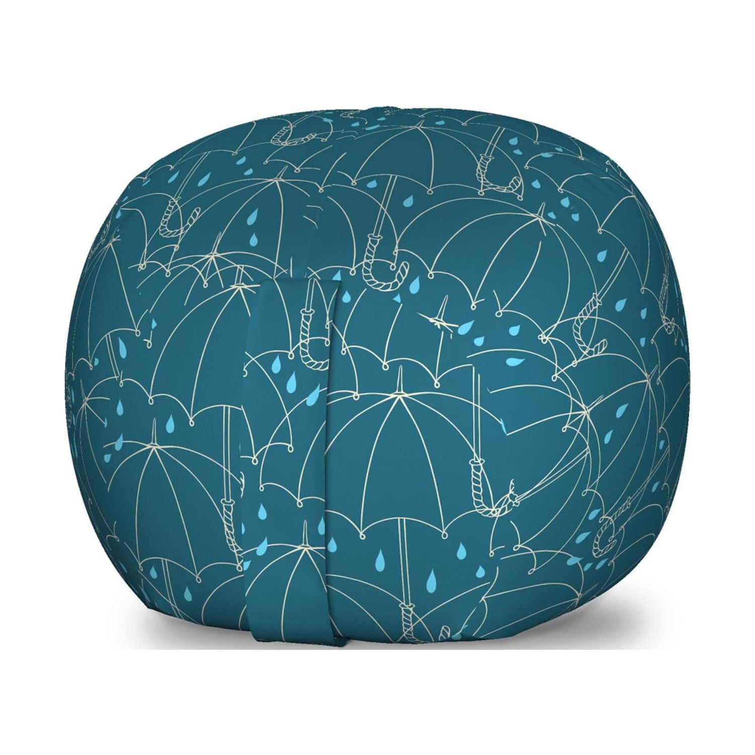 Rain Storage Toy Bag Chair, Doodle Contour Umbrellas as Jumbled with ...