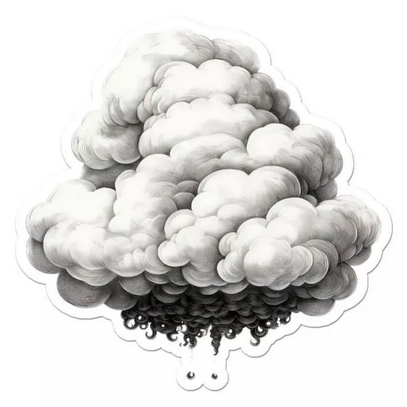 Rain Storm Clound Sticker Phone Decal Water Bottle Stickers Car Decals ...