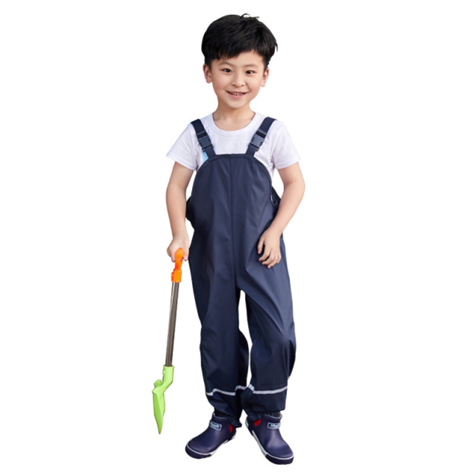 Rain Suit Toddler Solid Waterproof Rain Bib Pants Rain Dungarees Outdoor Playing Waders for Kids ...