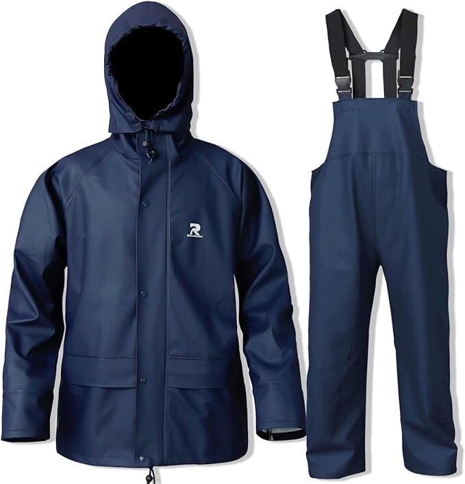 Rain Suits for Men Waterproof Heavy Duty Rain Gear with Rain Jacket ...