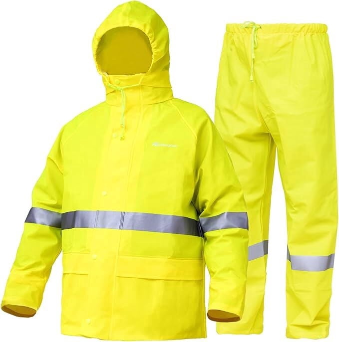 Rain Suits for Men Women Waterproof Rain Gear Jacket with Bib Pants ...