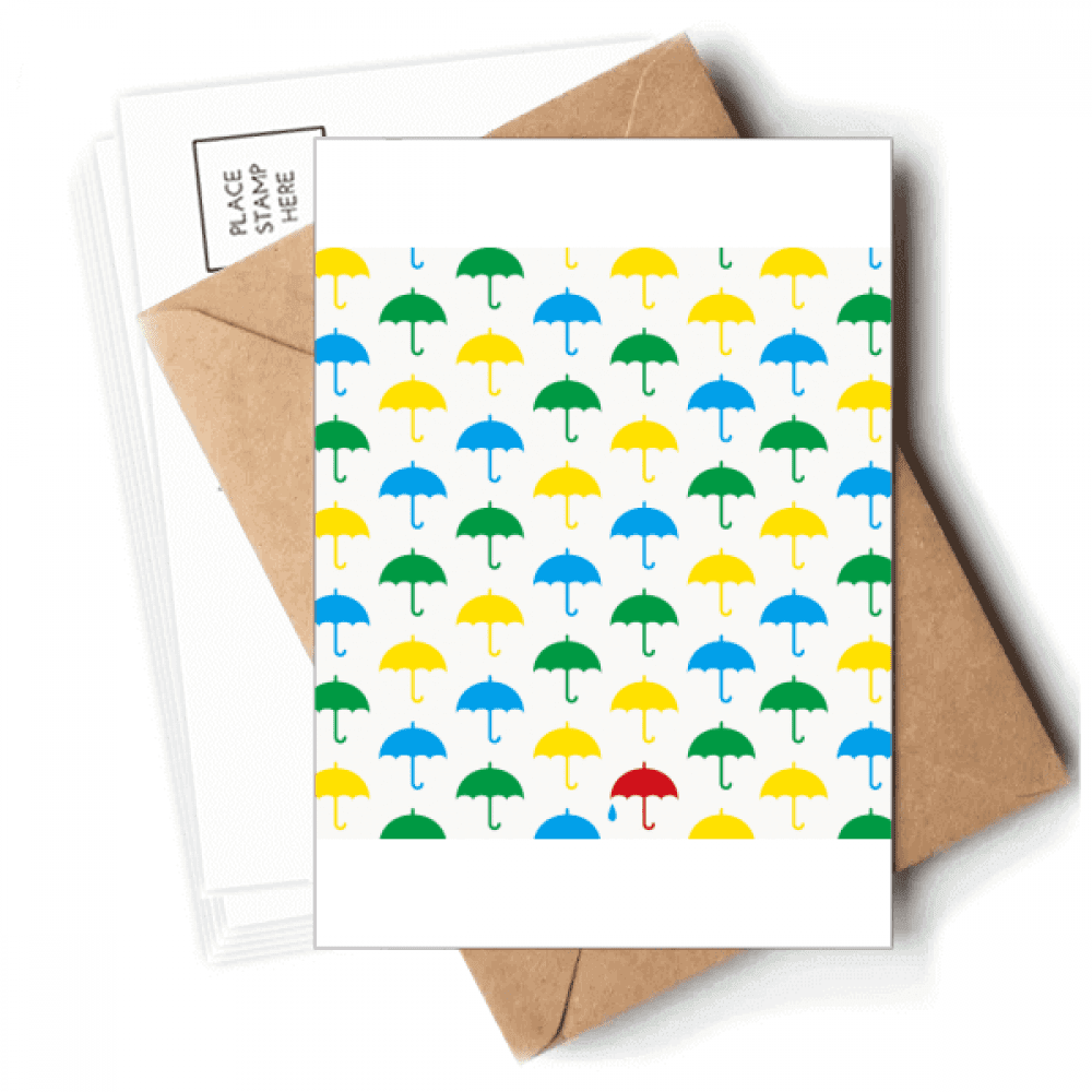 Rain Umbrella Weather Cloud Postcards Envelopes Blank Note Cards ...