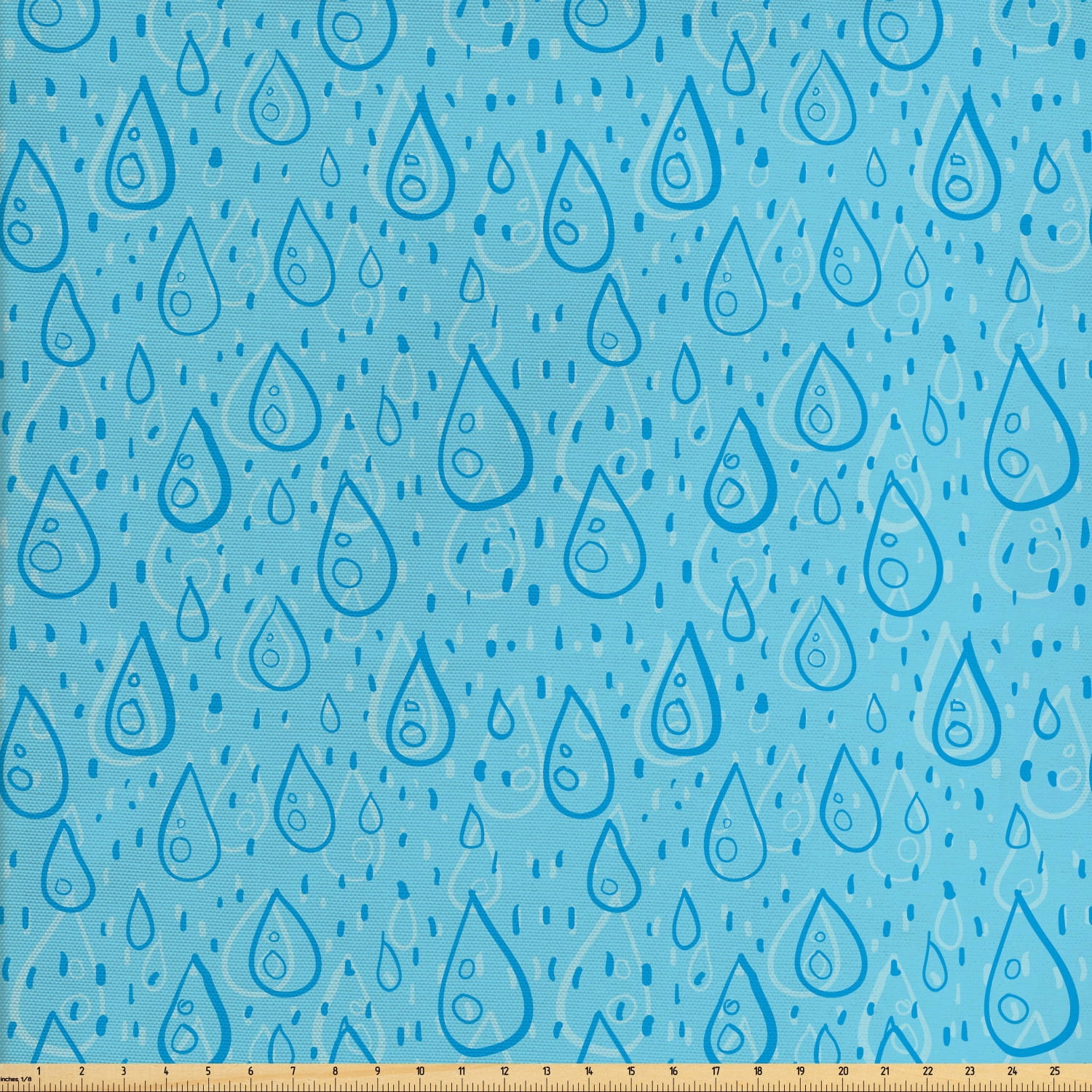 Rain Upholstery Fabric by the Yard, Calming Aquatic Colors Brush ...
