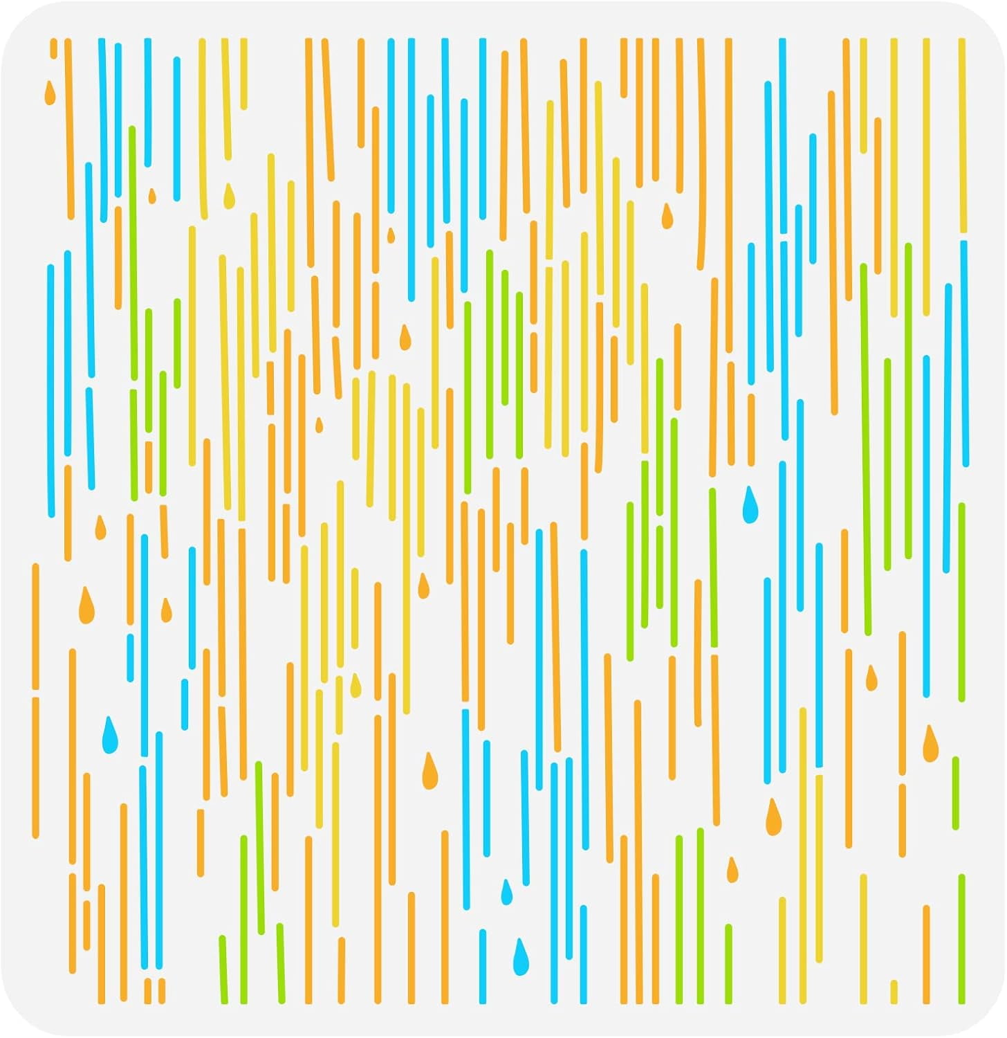Rain Wall Stencil 11.8x11.8 inch Rain Pattern Stencils Template Plastic ...