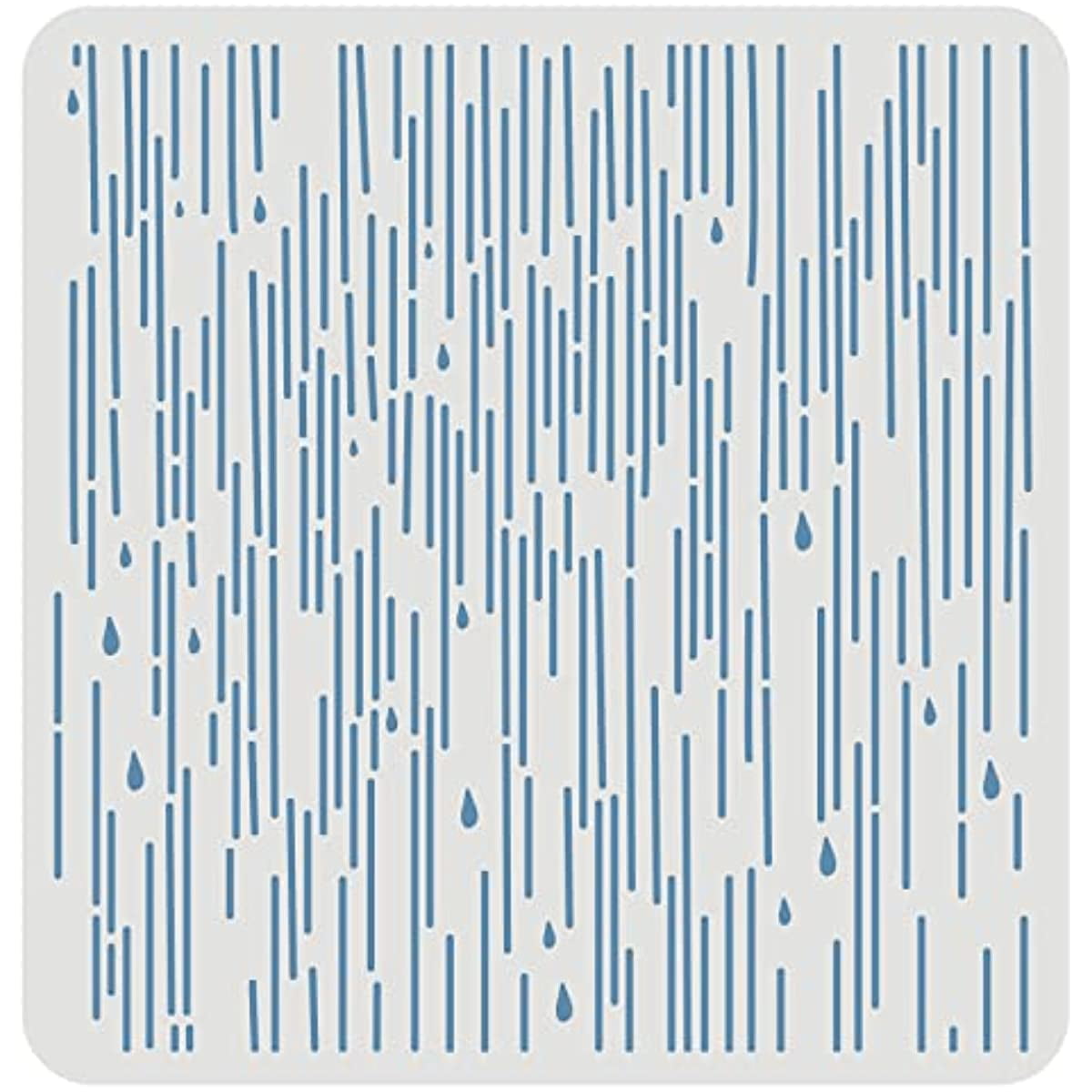 Rain-inspired Wall Stencil: Vertical Line & Raindrop Pattern, Reusable ...