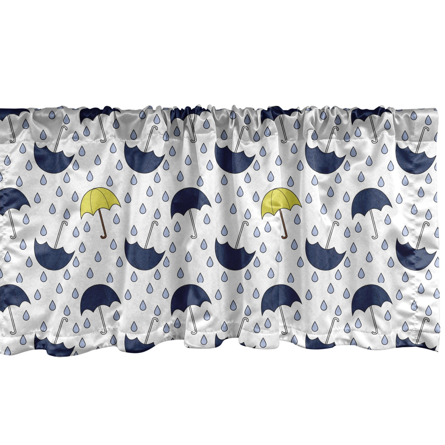 Rain Window Valance Pack of 2, Continuous Hand Drawn Colorful Umbrella ...