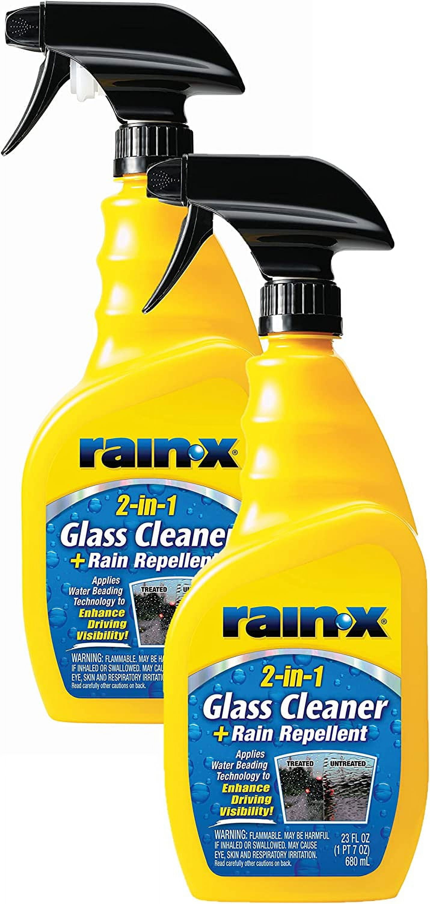 Rain-X 5071268 2-in-1 Glass Cleaner and Rain Repellant - 23 oz, 2- Pack ...