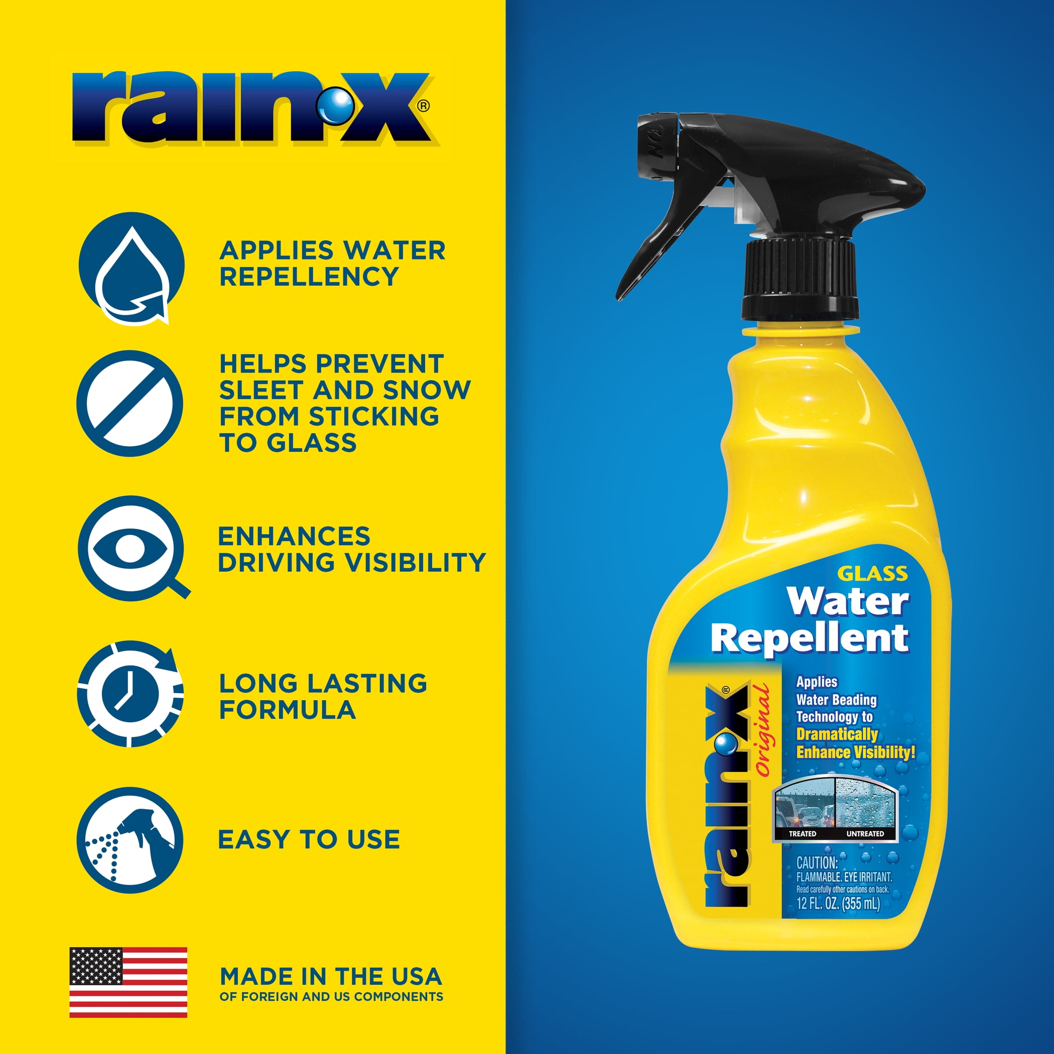 Rain-X Glass Water Repellent Original Treatment, 12 oz - 630045W ...