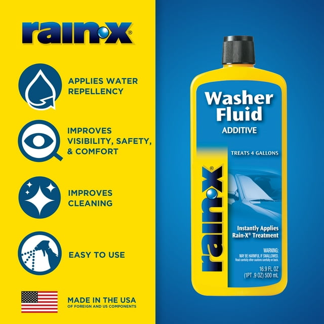 Rain-X Washer Fluid Additive 16.9 oz Bottle for Enhanced Cleaning ...