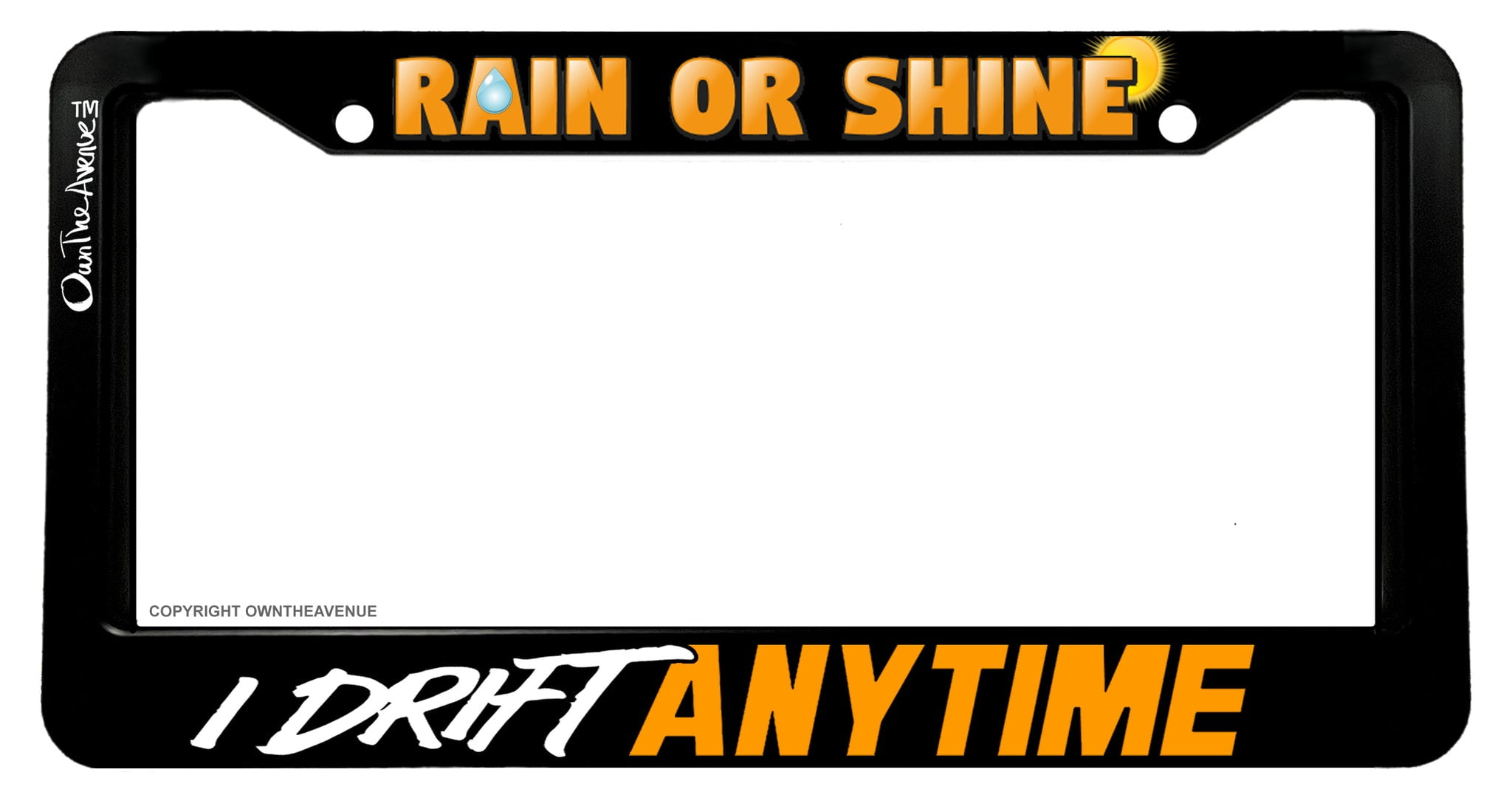 Rain or Shine JDM Drifting Racing Funny Joke Gag License Plate Frame ...