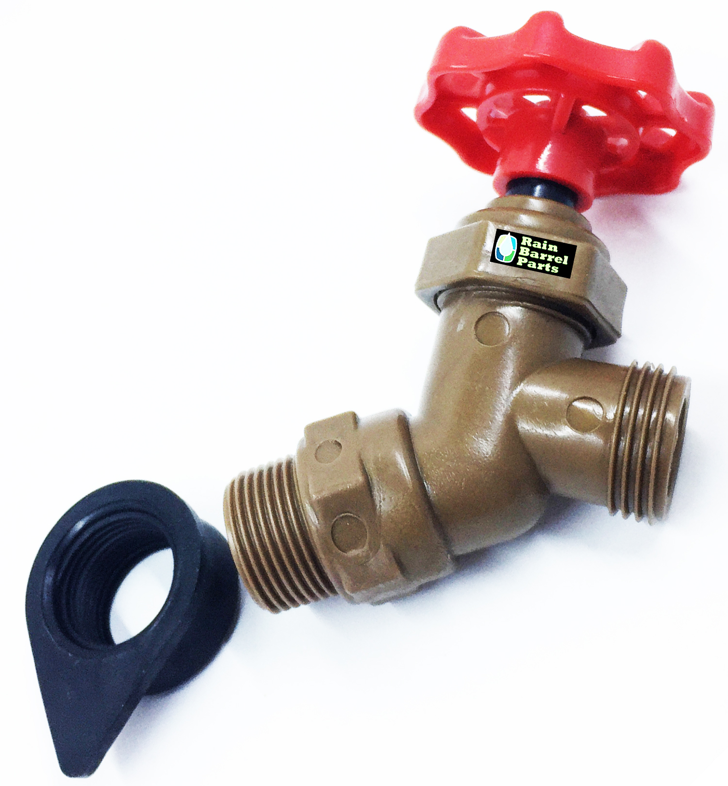 RainBarrel Drain: Red Handle Spigot + Threaded Rubber Seal - Walmart.com