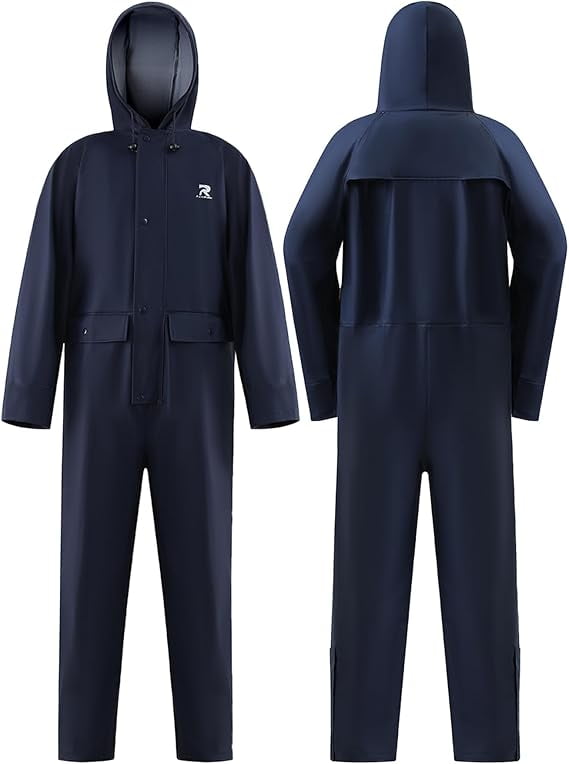 RainRider Rain Suits for Men Women Waterproof One Piece Rain Jacket ...
