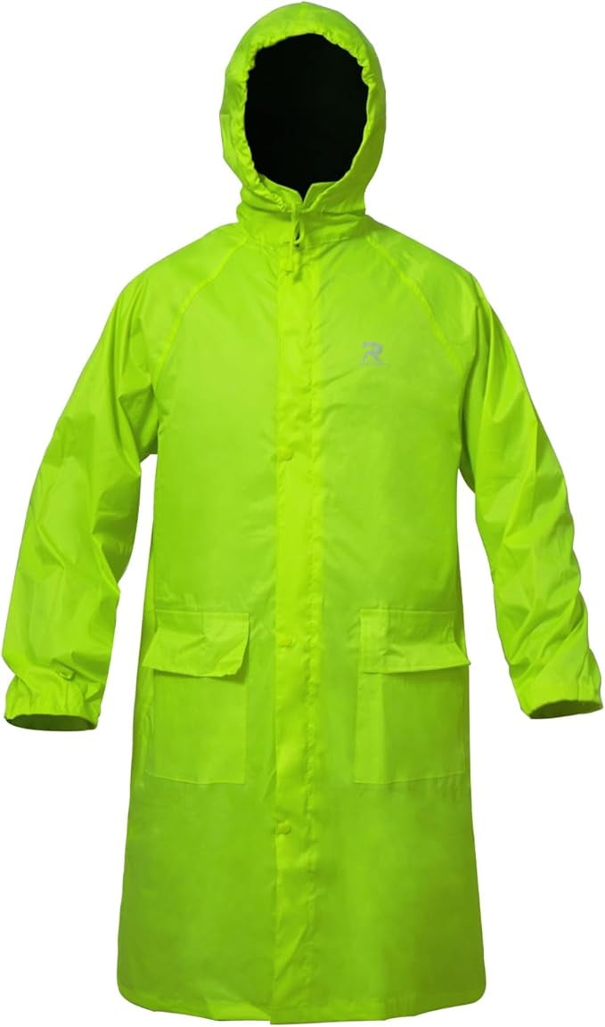 RainRider Raincoat for Men Waterproof Long Rain Jacket with Stowable ...
