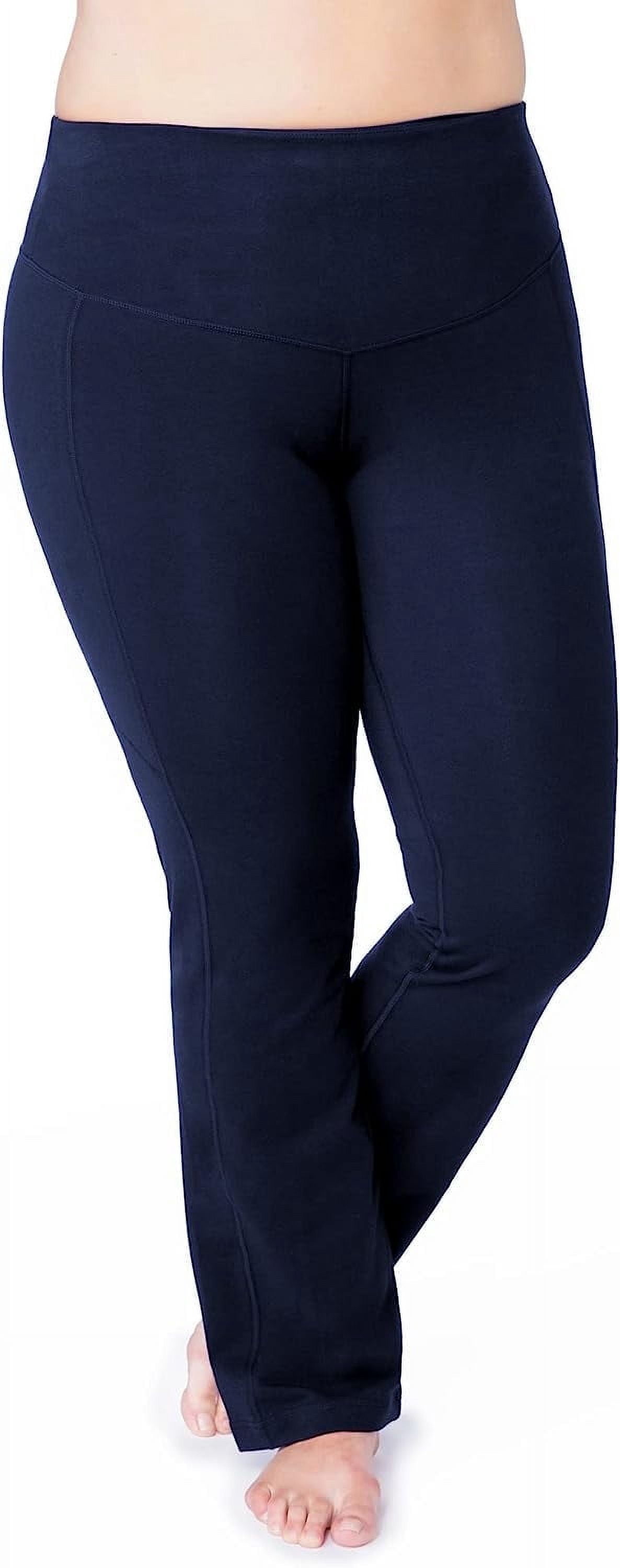 Rainbeau Curves Basic Compression Bootcut Pant, Women's Plus Navy 30/32 ...
