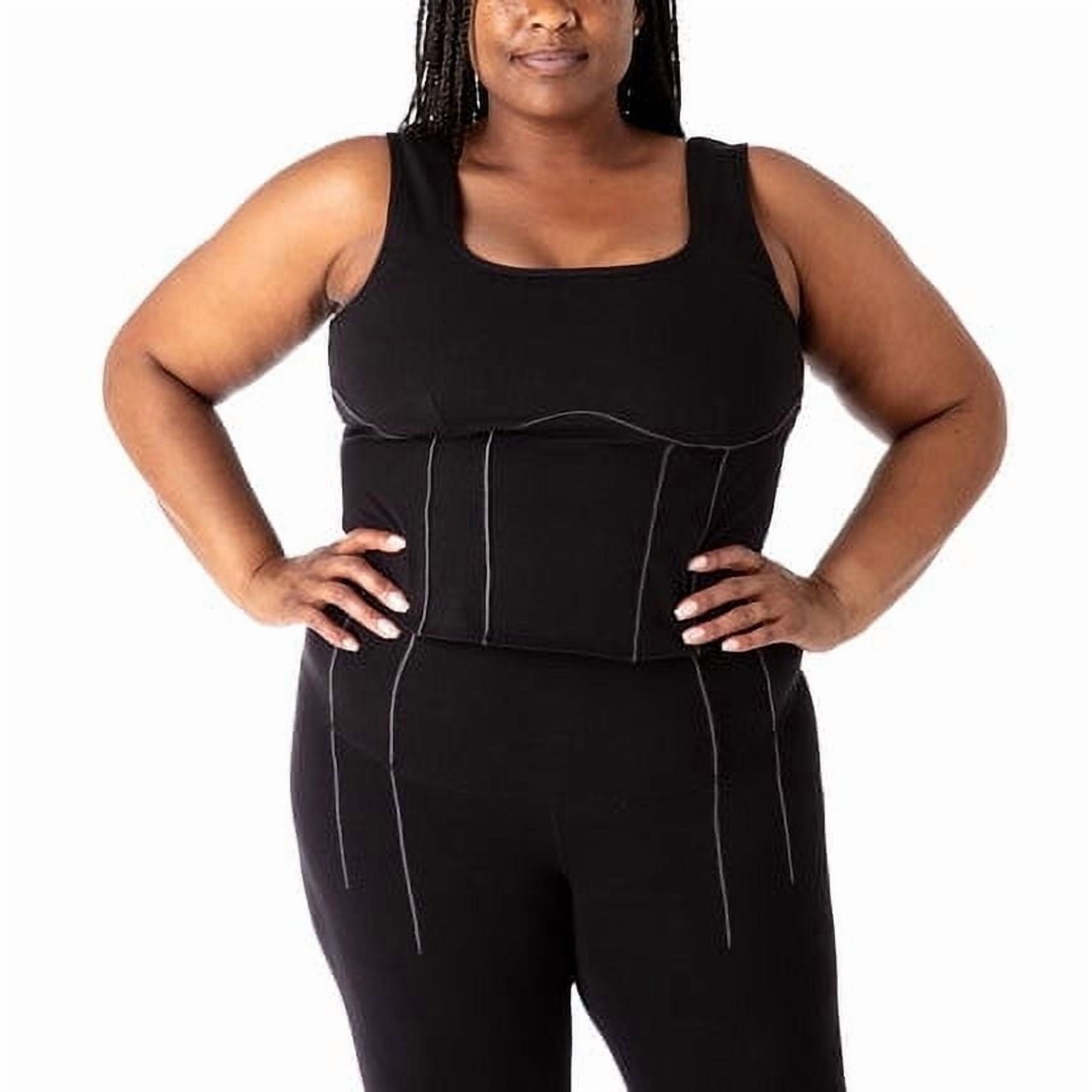Rainbeau Curves Corset-Like Tank, Women's Plus Activewear, Black ...