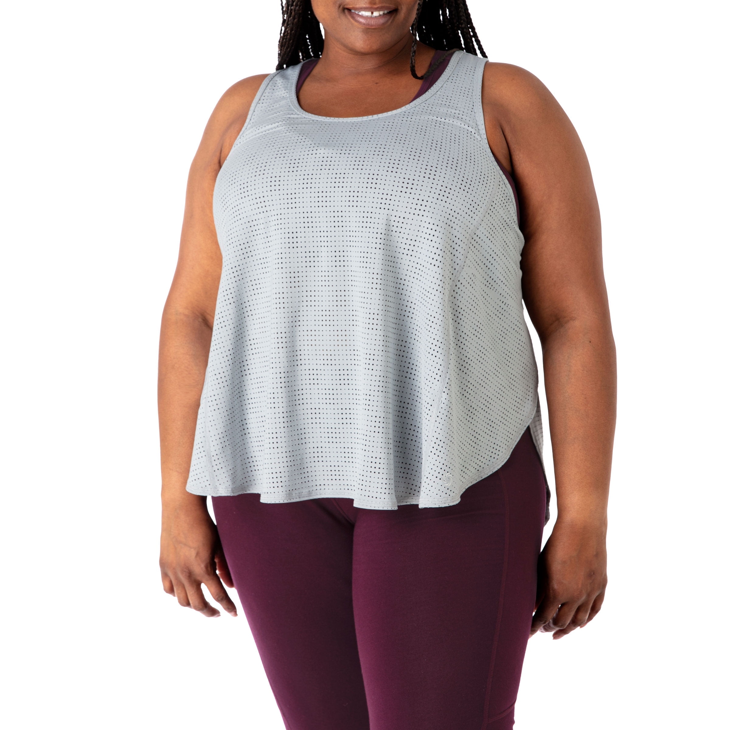 Rainbeau Curves Racerback High-Low Activewear Tank Top, Women's Plus ...