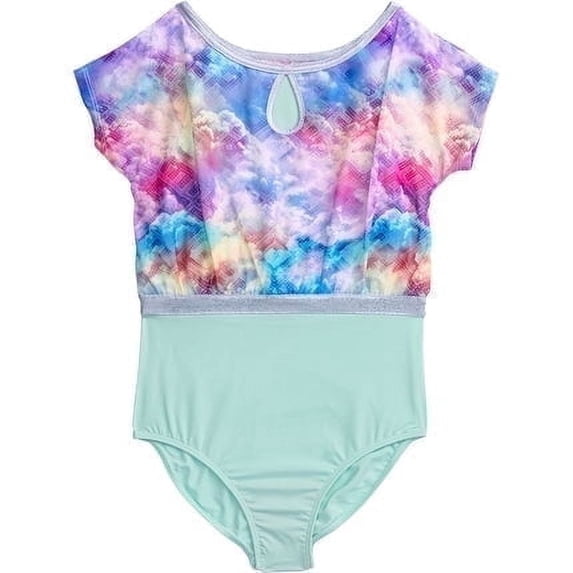 Rainbeau Moves Girls Dance & Gymnastics Short Sleeve Printed Leotard ...
