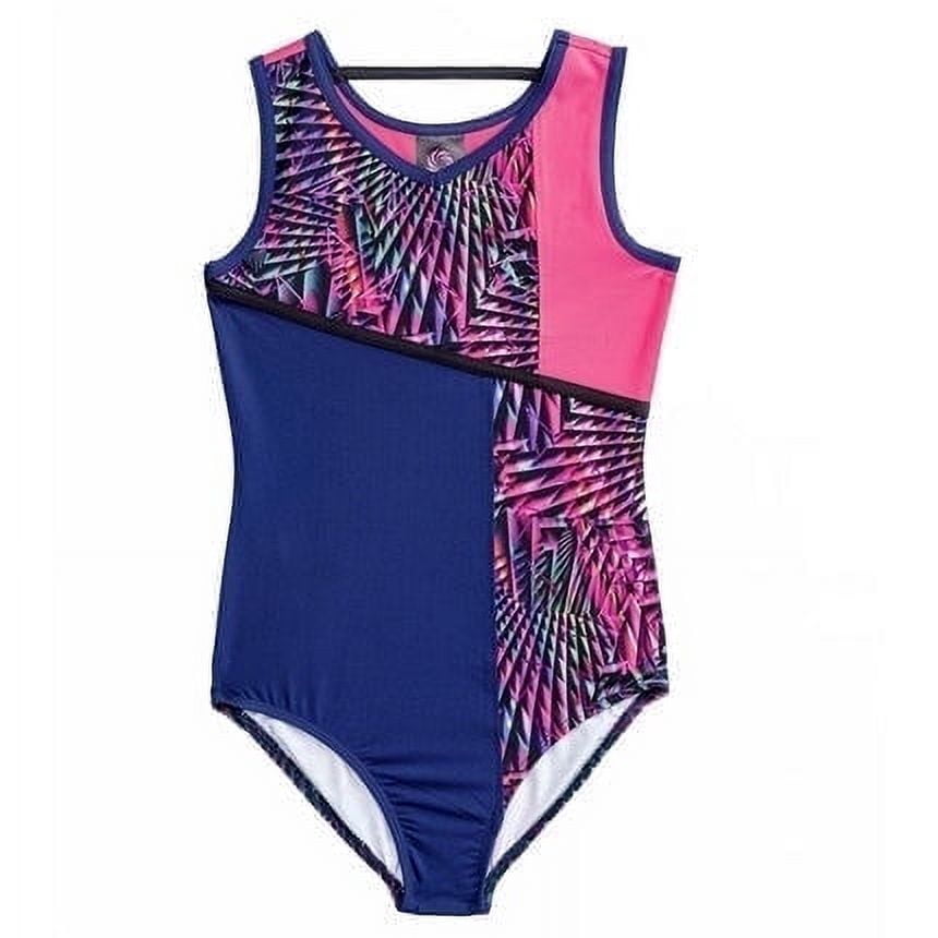 Rainbeau Moves Girls Dance & Gymnastics Offset Color Block Tank Leotard ...