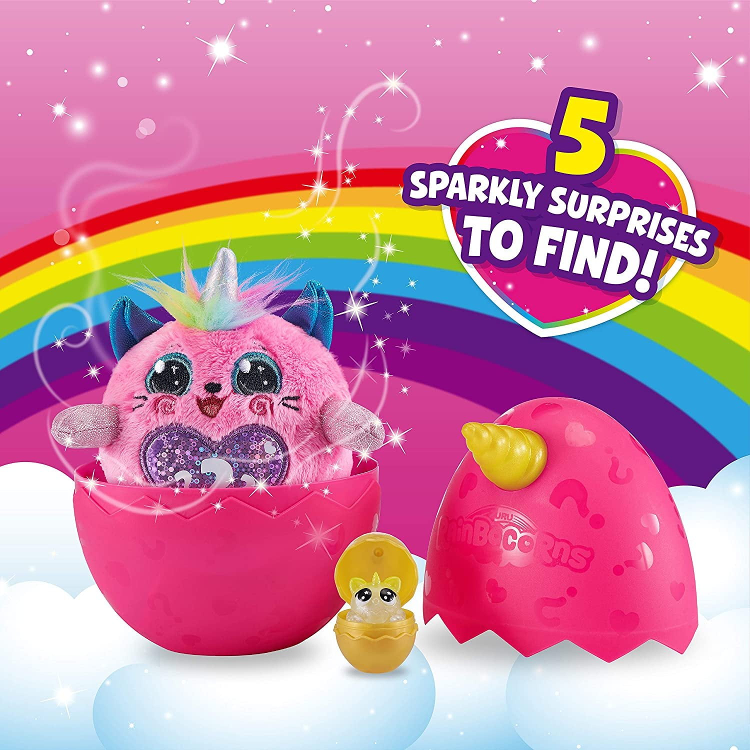 Rainbocorns Sparkle Heart Surprise Mystery Egg Plush by ZURU - Kitty ...