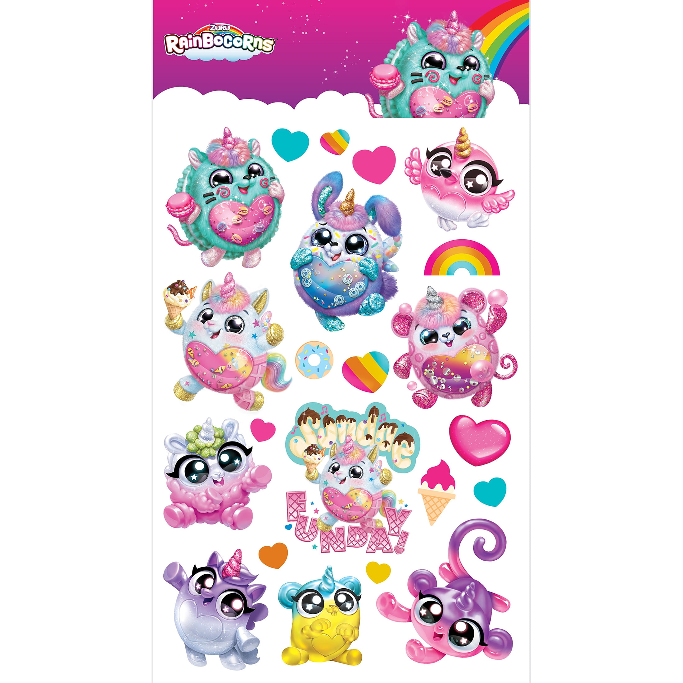 Rainbocorns stickers - Cheeseburger with Glitter - Walmart.com