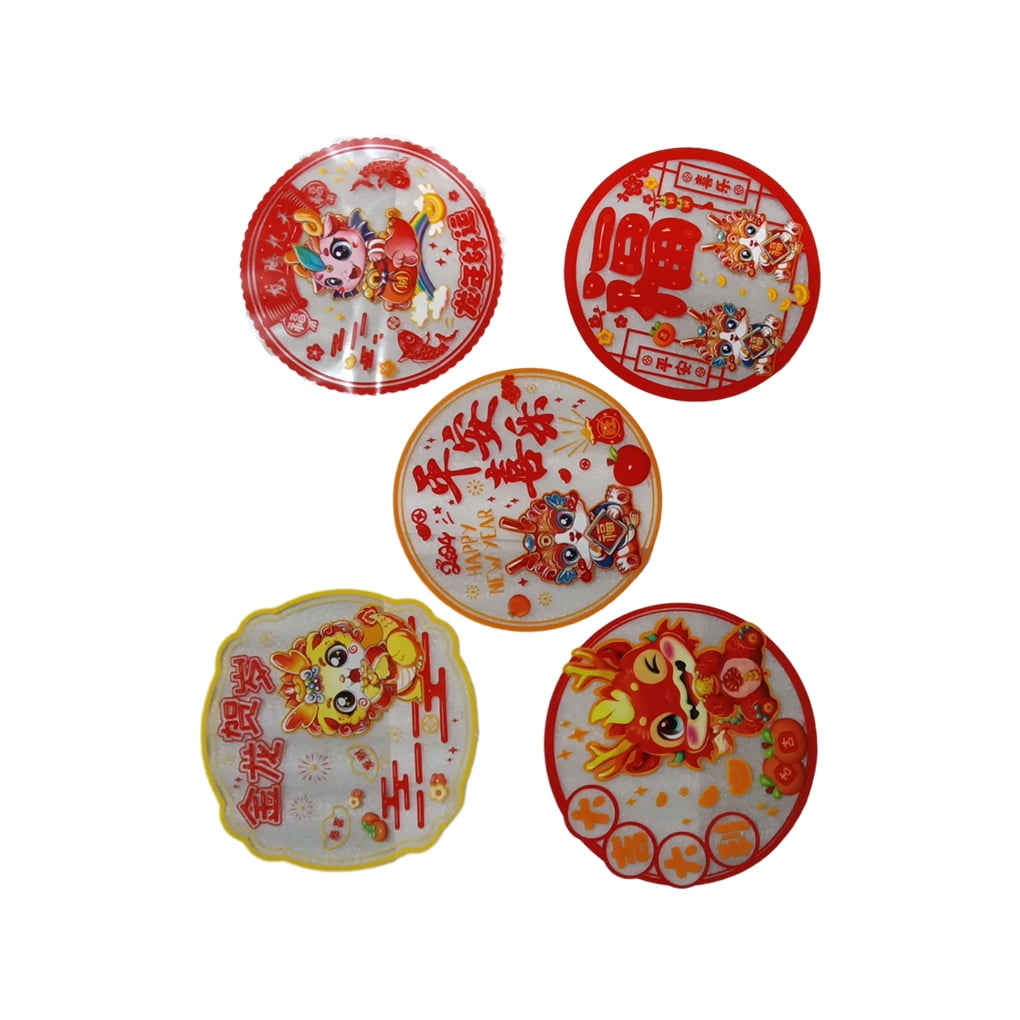 Rainbow 10x Window Flower Vibrant Happy New Year Window Stickers For ...