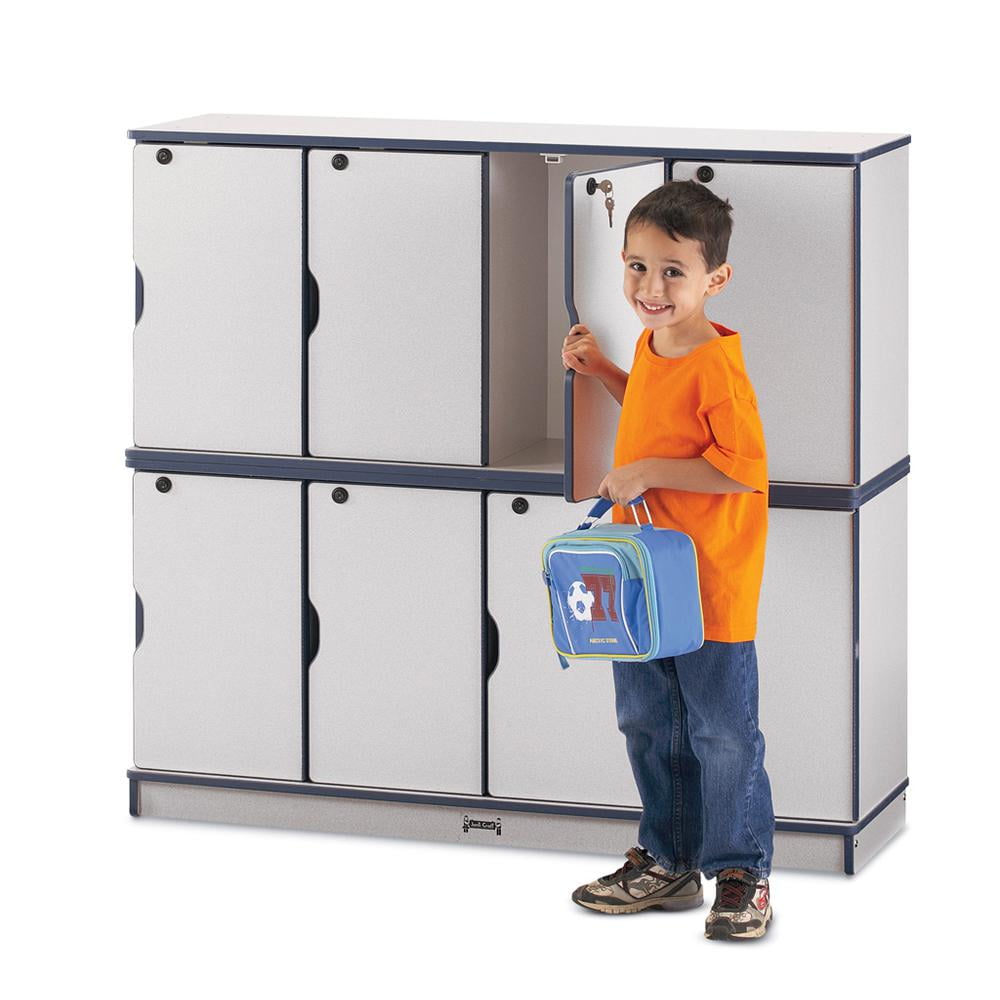 Rainbow Accents Stacking Lockable Lockers - Triple Stack - Blue ...