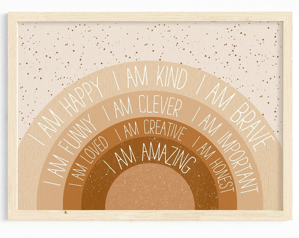Rainbow Affirmation Print - Nursery Print Kids Affirmation Poster ...